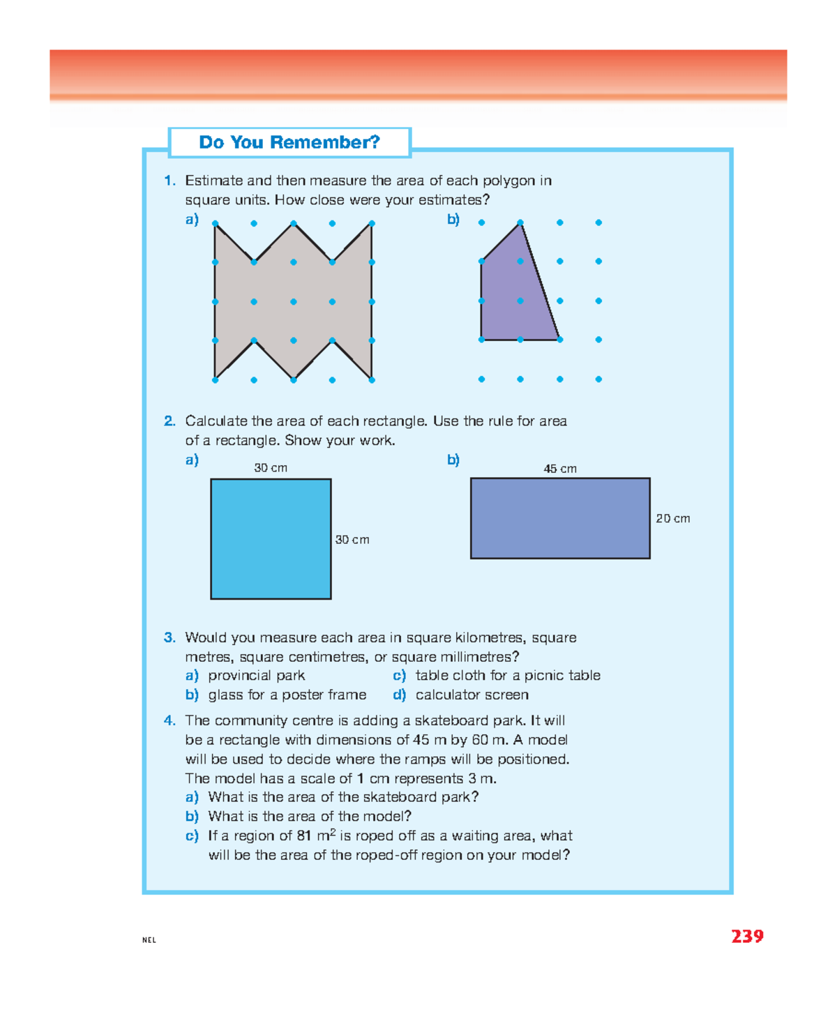 Area Practice 5 - Good Luck! - Do You Remember? 1. Estimate and then ...