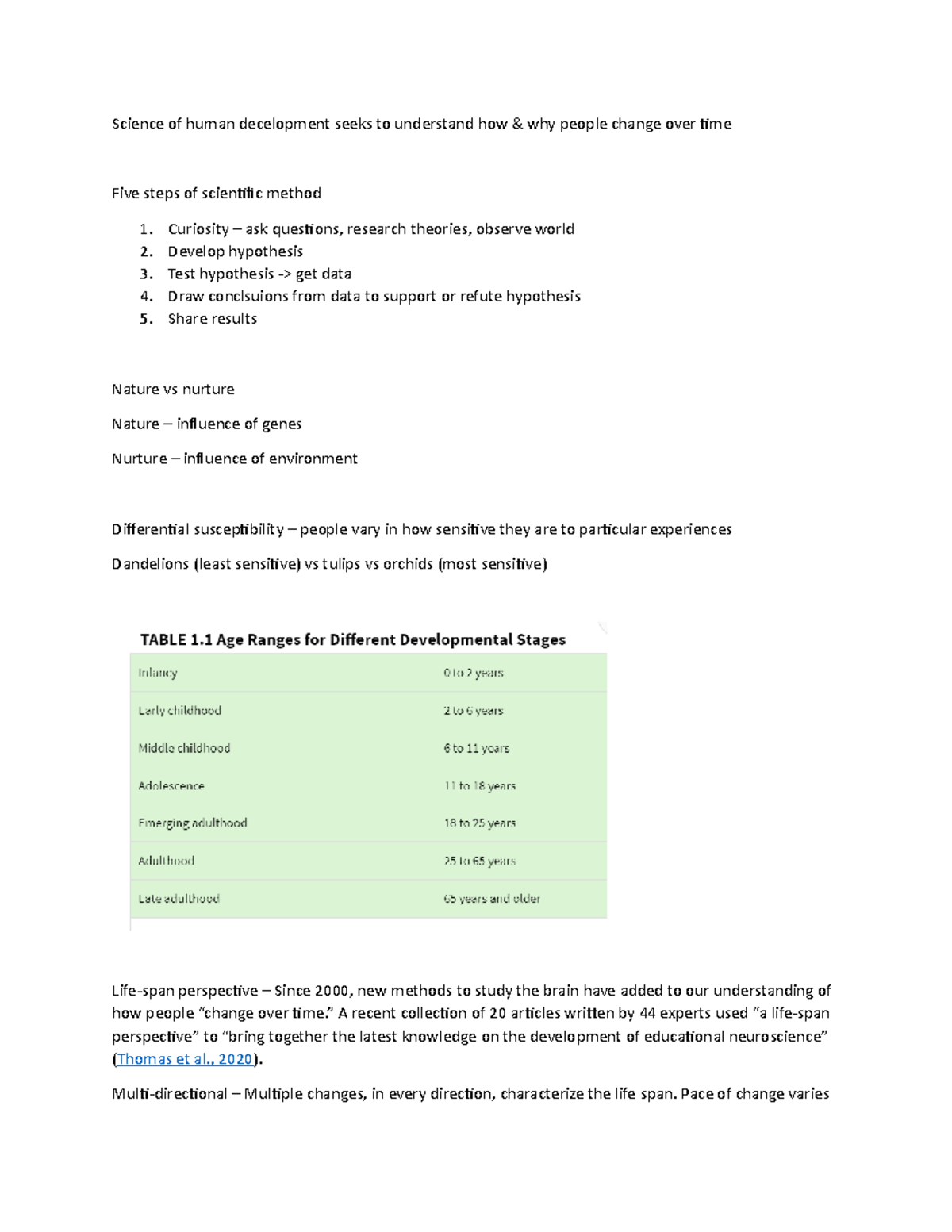 CFS Chapter 1 Notes - Science of human decelopment seeks to understand ...
