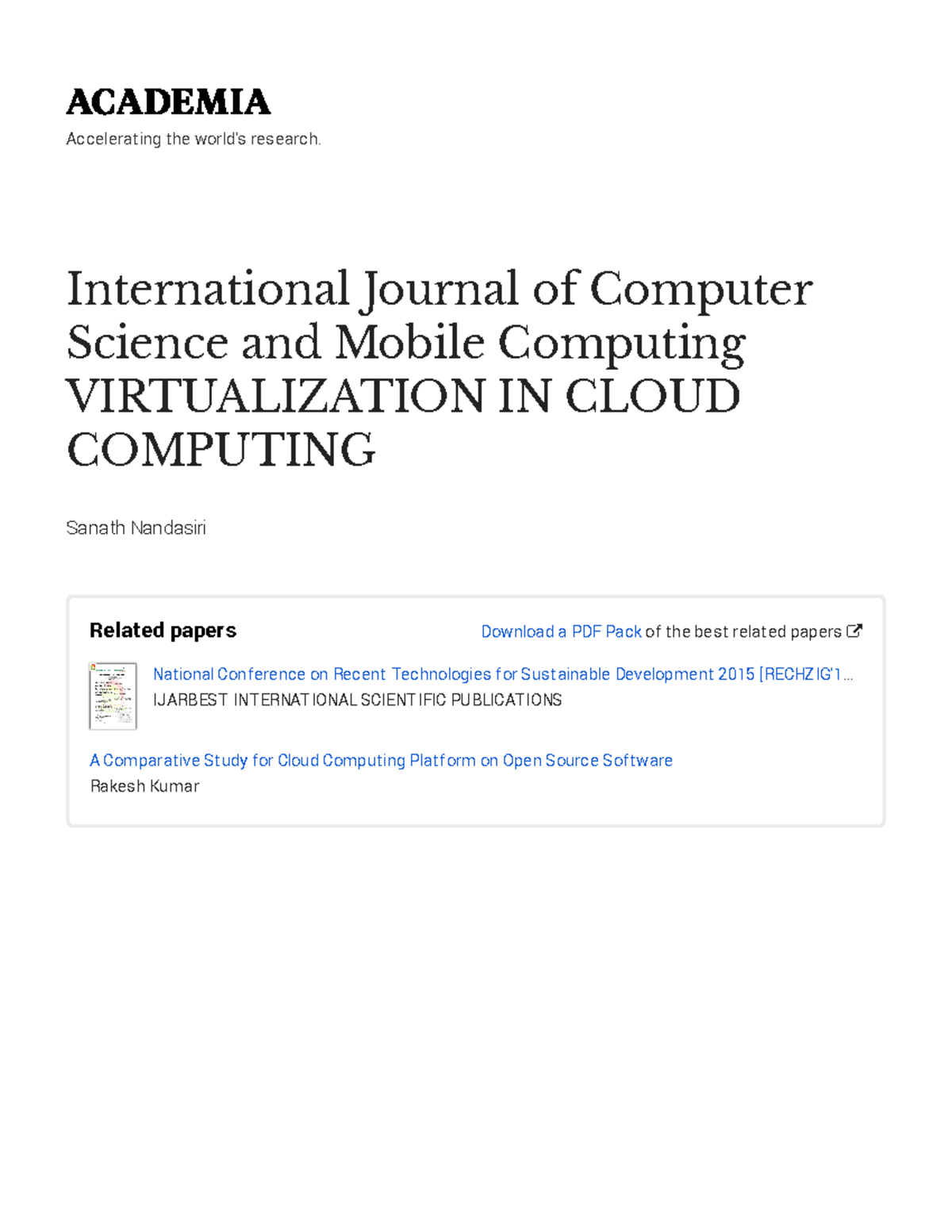 Cloud computing - .... - Accelerat ing t he world's research ...