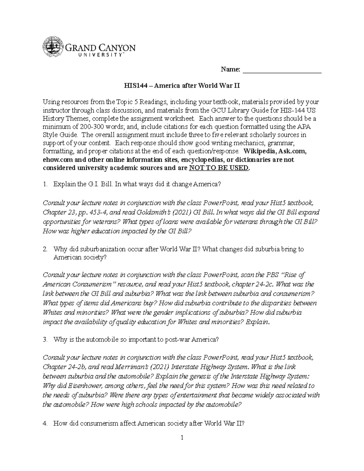 America after World War II - Studocu