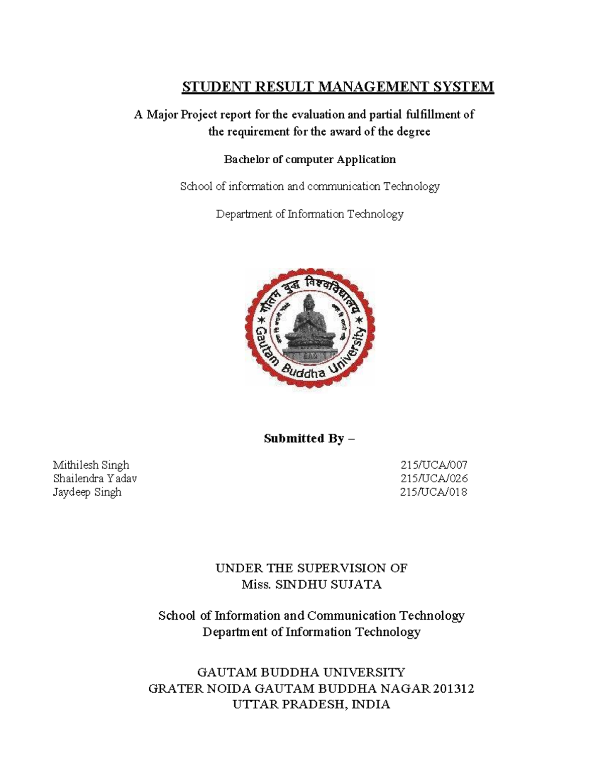 Report (Autosaved)4 - SRM - STUDENT RESULT MANAGEMENT SYSTEM A Major ...