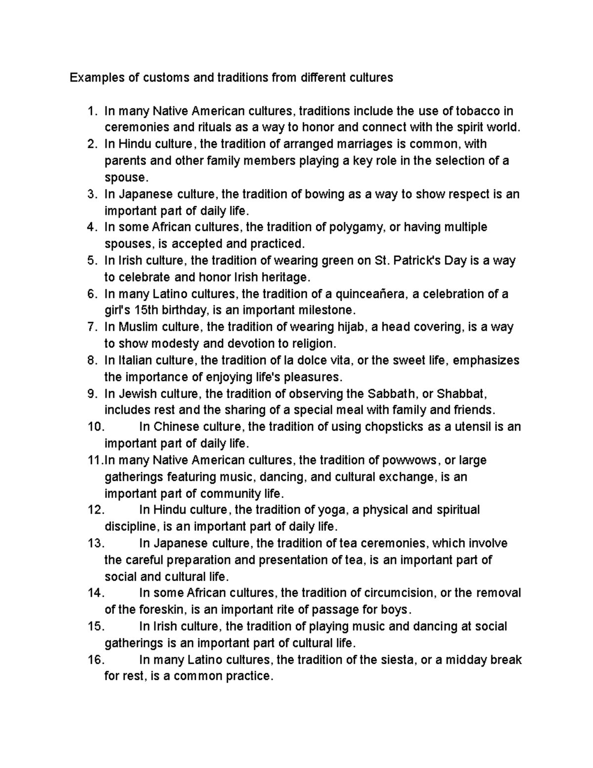 Examples of customs and traditions from different cultures - In Hindu ...