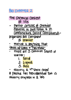 BIO 120 Notes Chapter 3 - Dr Frank Ammer - Hydrophilic substances polar ...