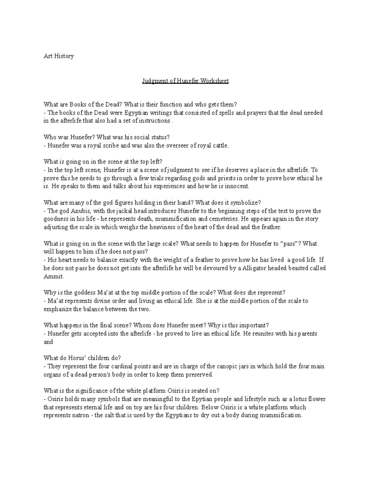 Judgement Worksheets