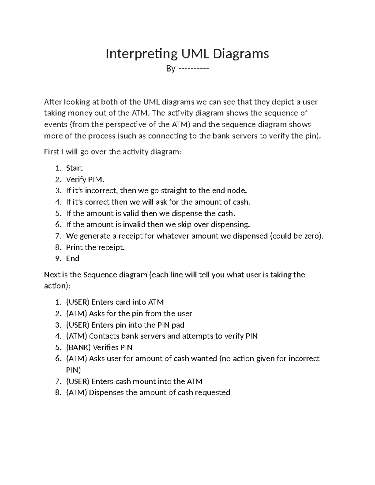 Interpreting Uml Diagrams Copy Interpreting Uml Diagrams By After Looking At Both Of The
