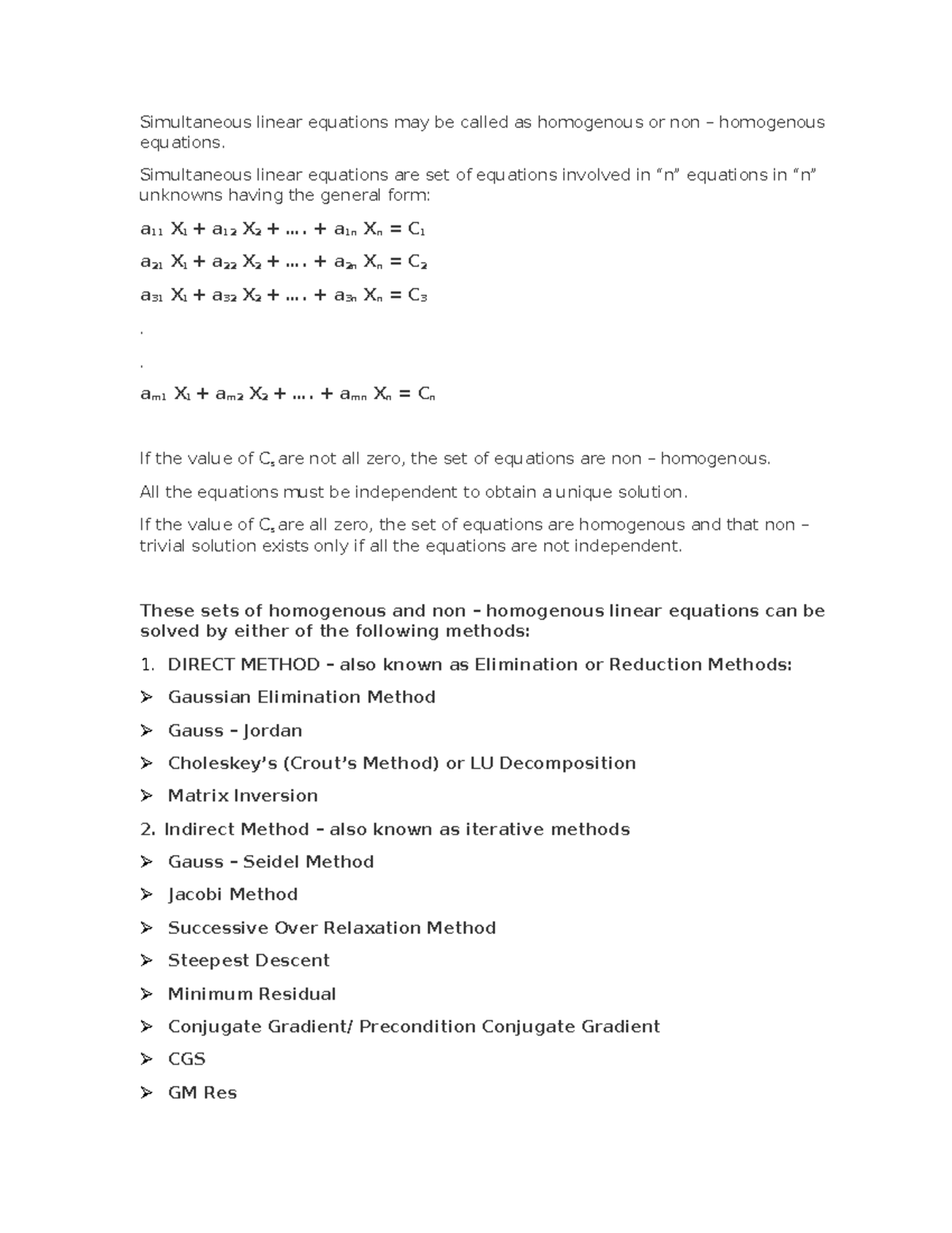 Numerical Solutions to CE Problems 2 - Simultaneous linear equations ...