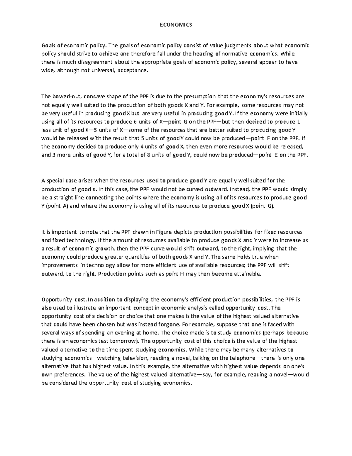 ECO 3 - nOTES - ECONOMICS Goals of economic policy. The goals of ...