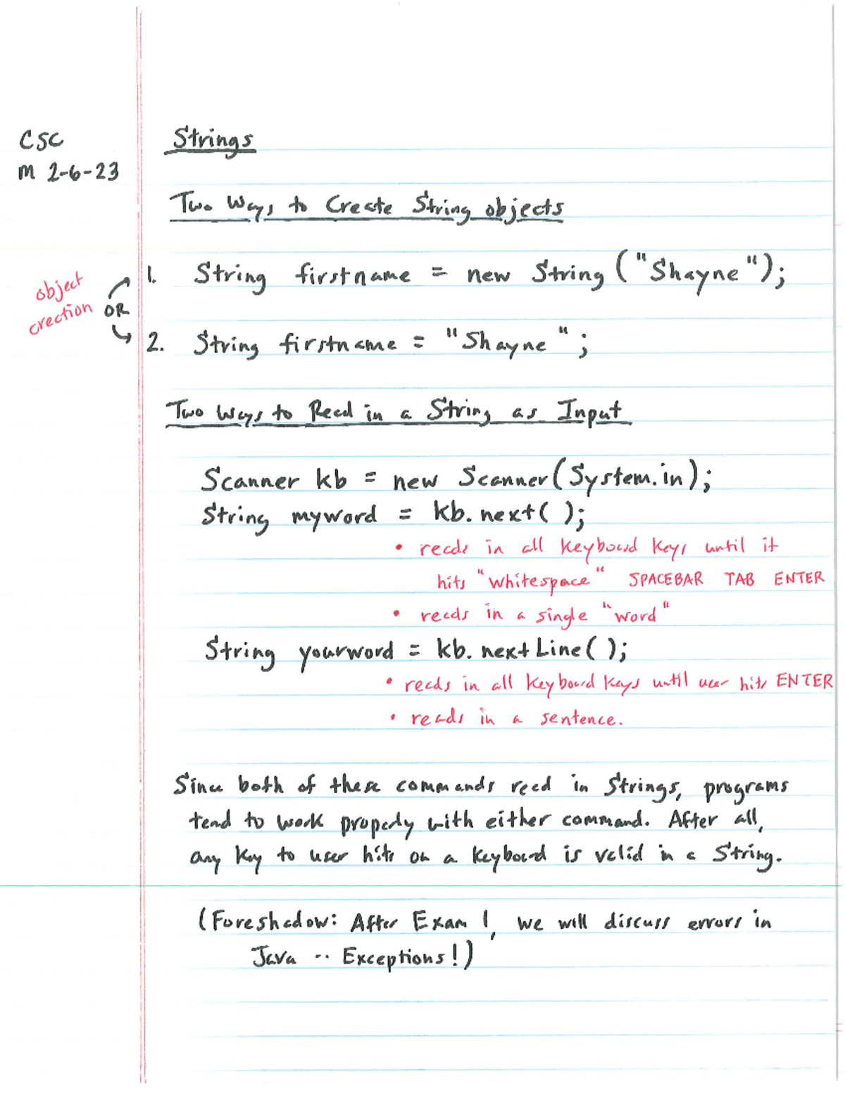 CSC Notes 02062023 - Bob - CSC-142 - Studocu