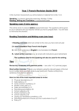 Assessment revision vocabulary - HT2 assessment– Where I live revision ...