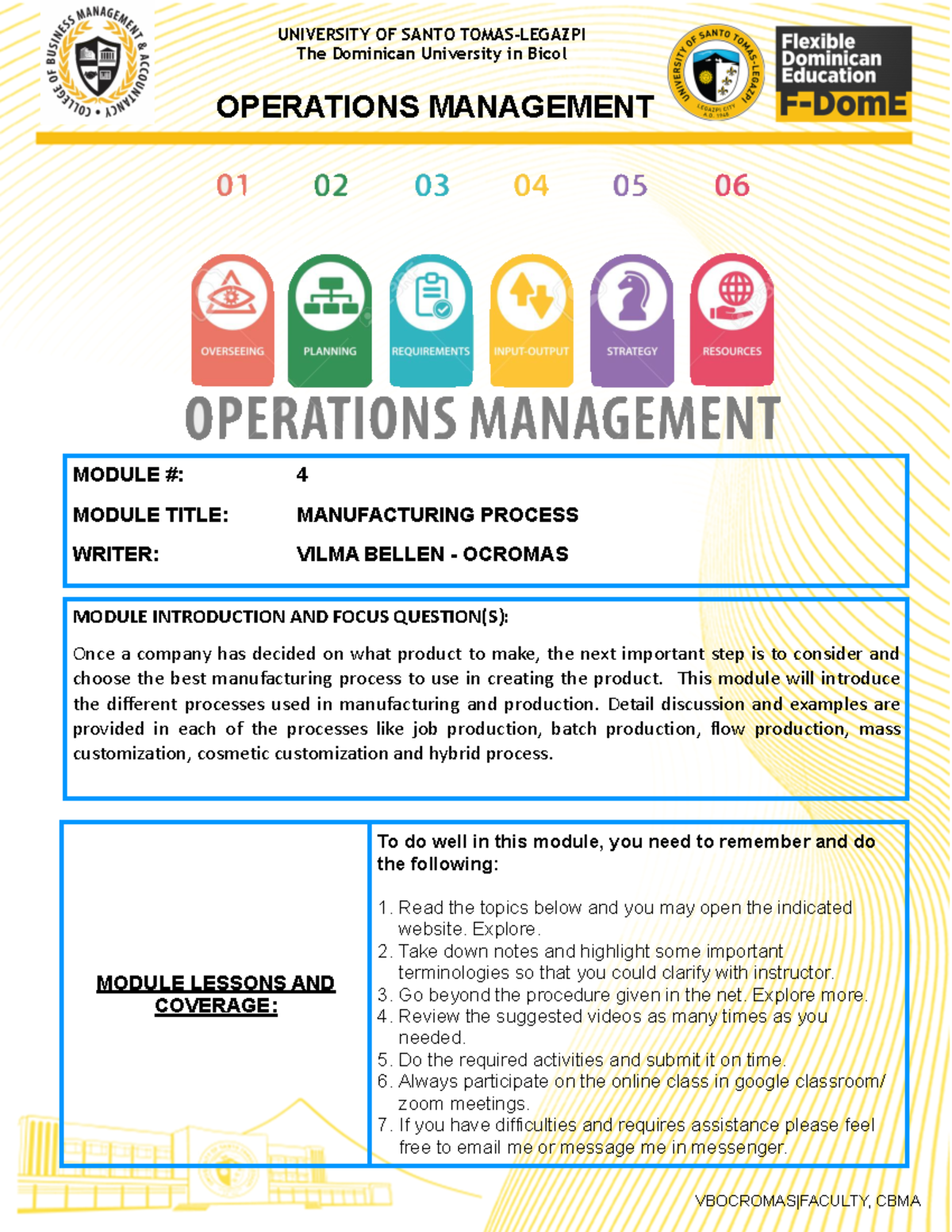 Module 4 Operations Management - The Dominican University in Bicol ...