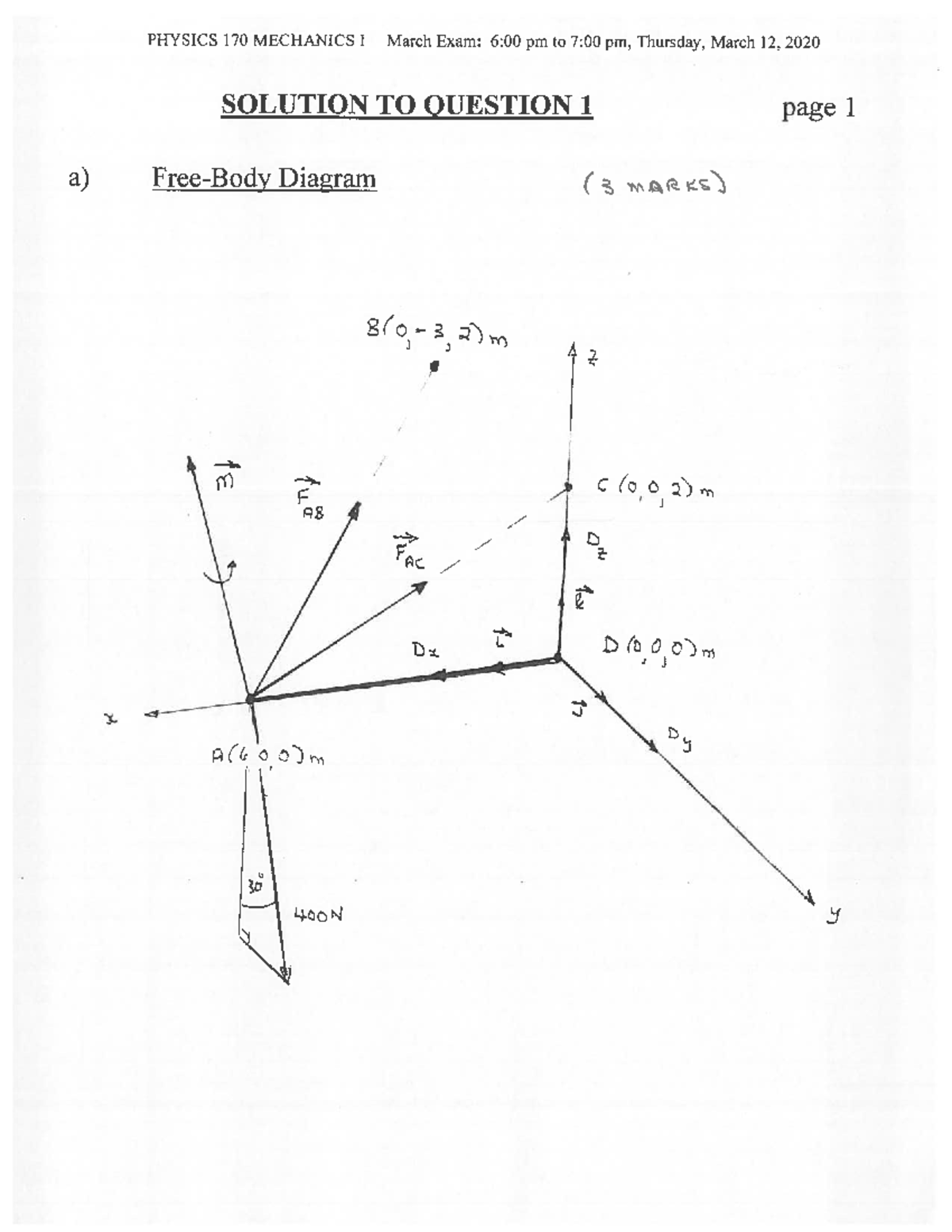 2019 W2 PHYS 170 March Exam Solutions - PHYS 170 - Studocu