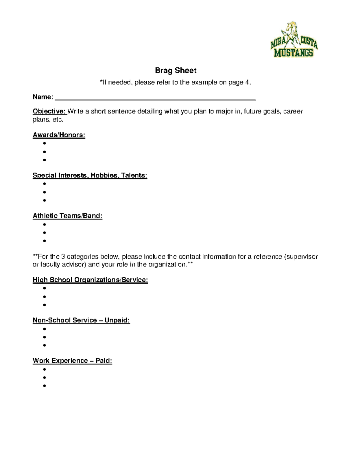 22-23Brag Sheet Template-3 - Brag Sheet *If needed, please refer to the ...
