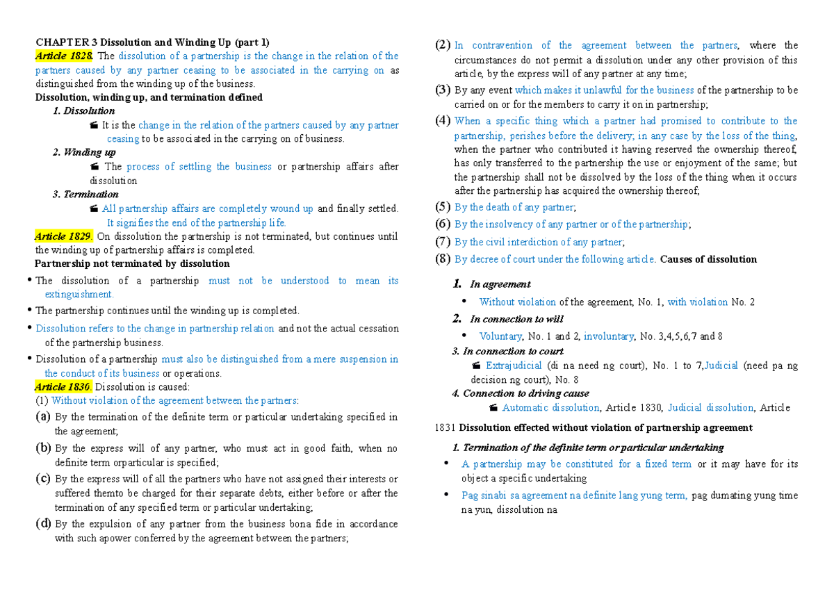 Chapter 3 dissolution and winding up - CHAPTER 3 Dissolution and ...