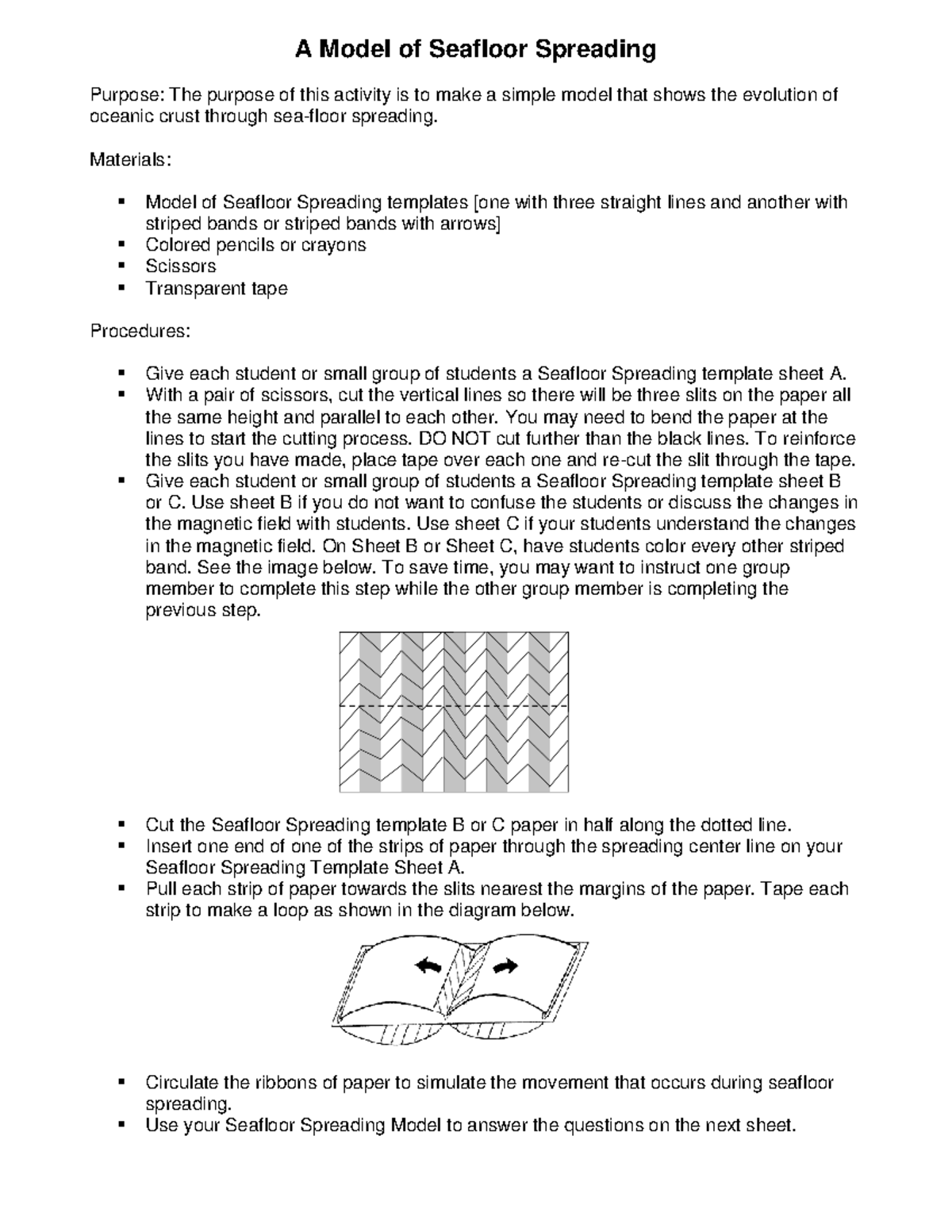 Model seafloor spreading all - A Model of Seafloor Spreading Purpose ...