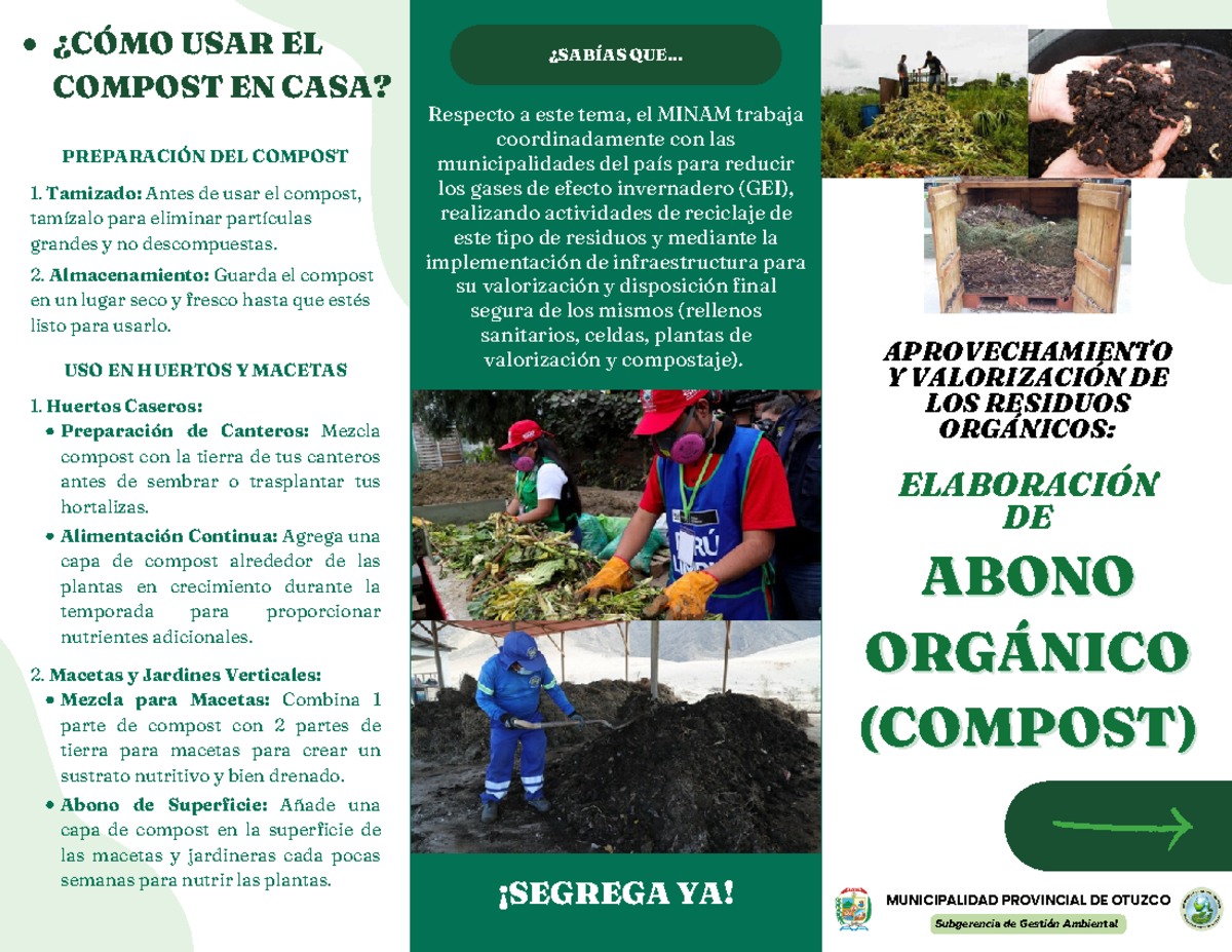 Folleto Triptico - Compost - ABONOABONO ORGÁNICO ORGÁNICO (COMPOST ...