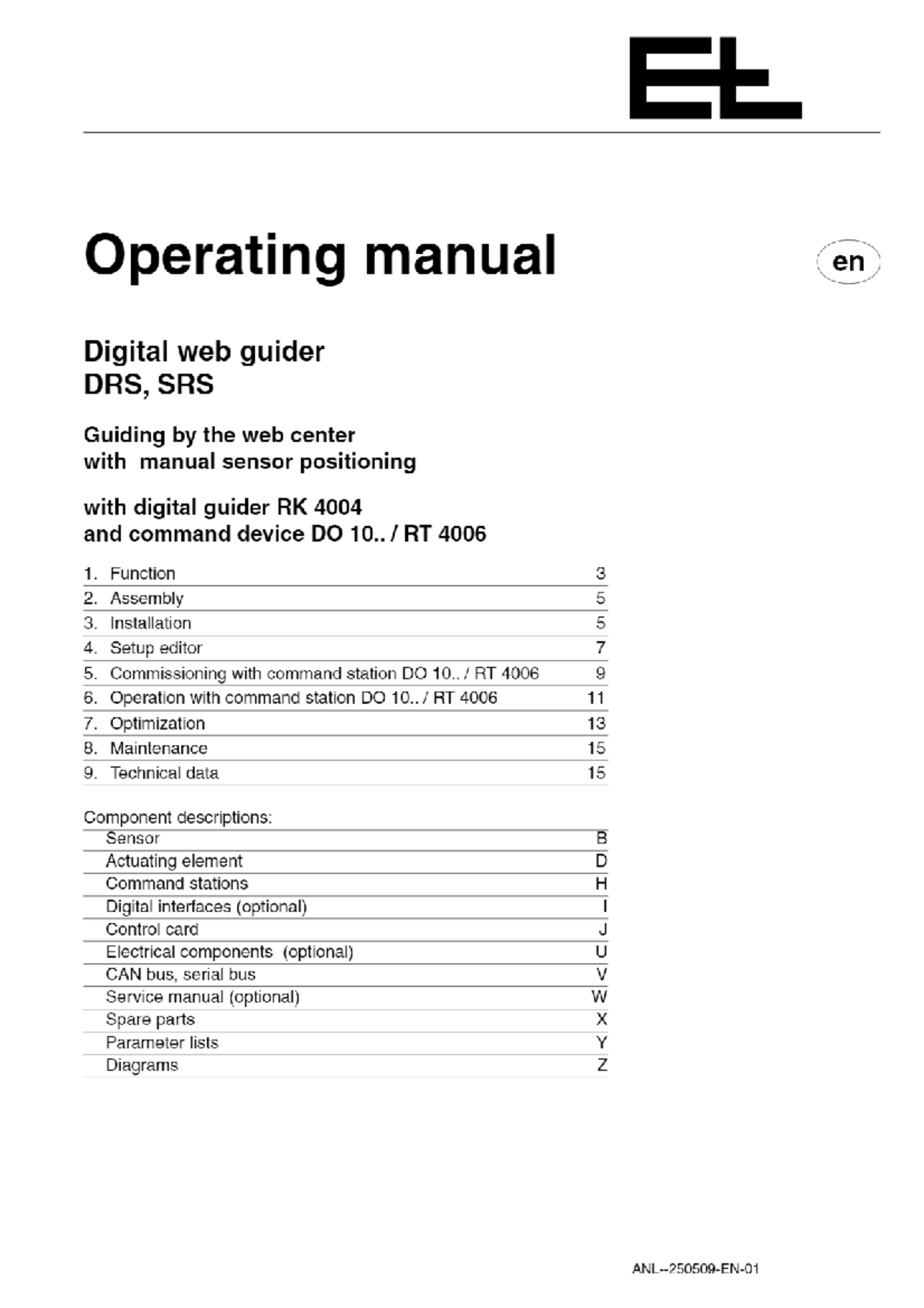 Operating manual DRS SRS - Instalaciones Eléctricas - Studocu