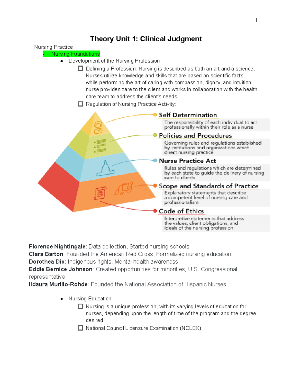 ATI Theory Unit 1 Clinical Judgment - Theory Unit 1: Clinical Judgment ...