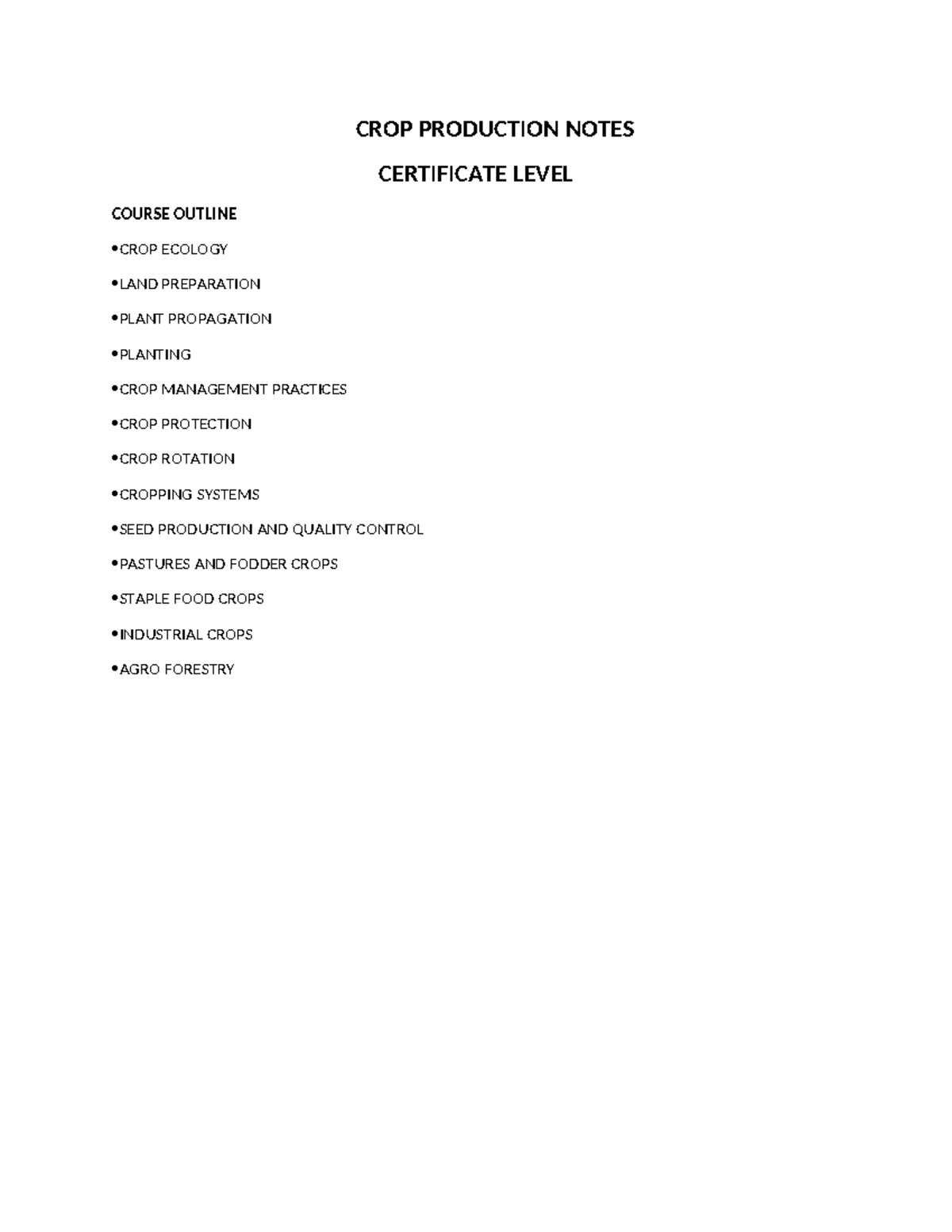 Animal Production Notes - CROP PRODUCTION NOTES CERTIFICATE LEVEL ...