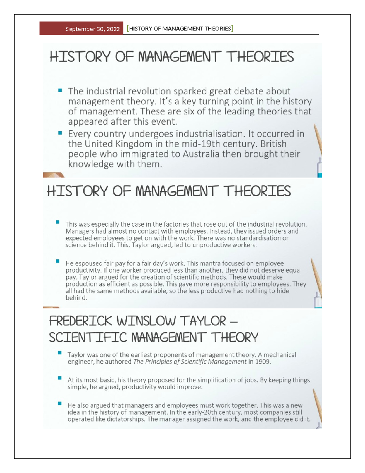 History OF Management Theories - The Teachers and The Community School ...