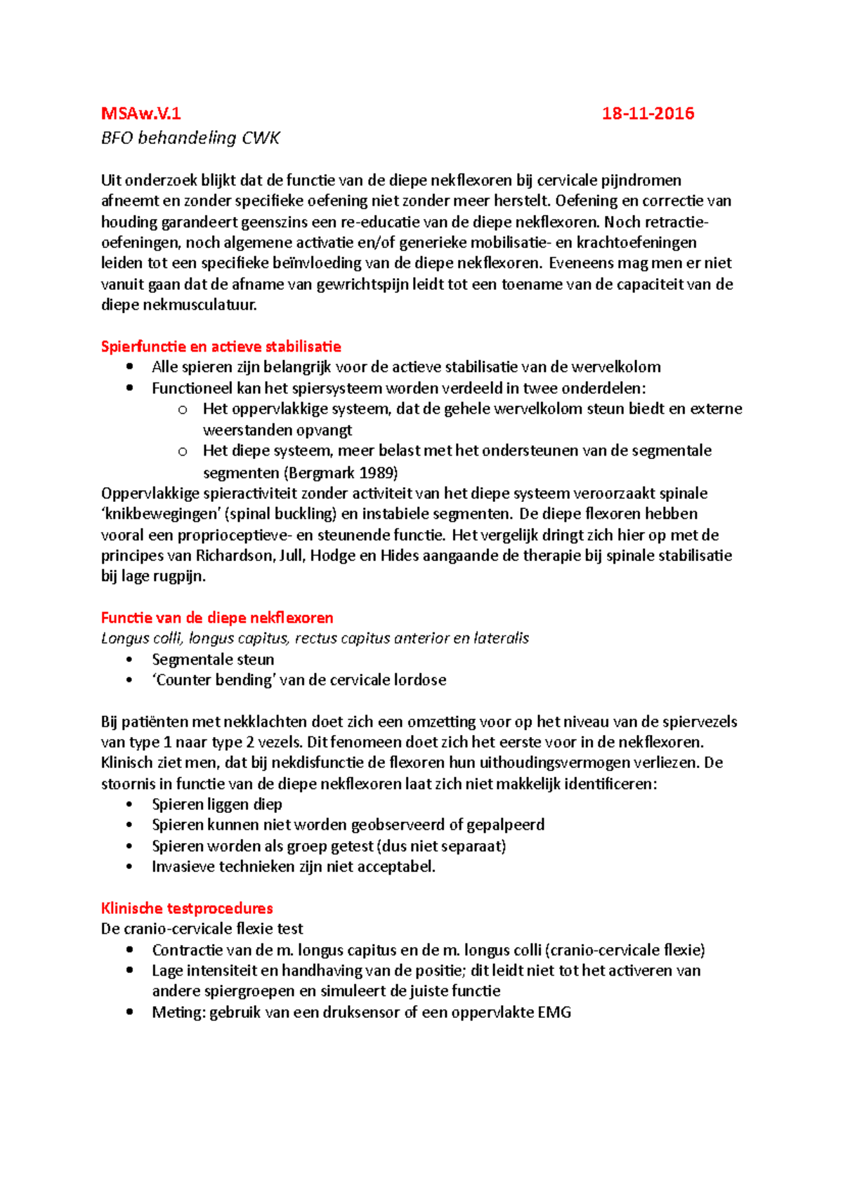 MSAw Blok 2B - MSAe - MSAw.V 18-11- BFO behandeling CWK Uit onderzoek ...