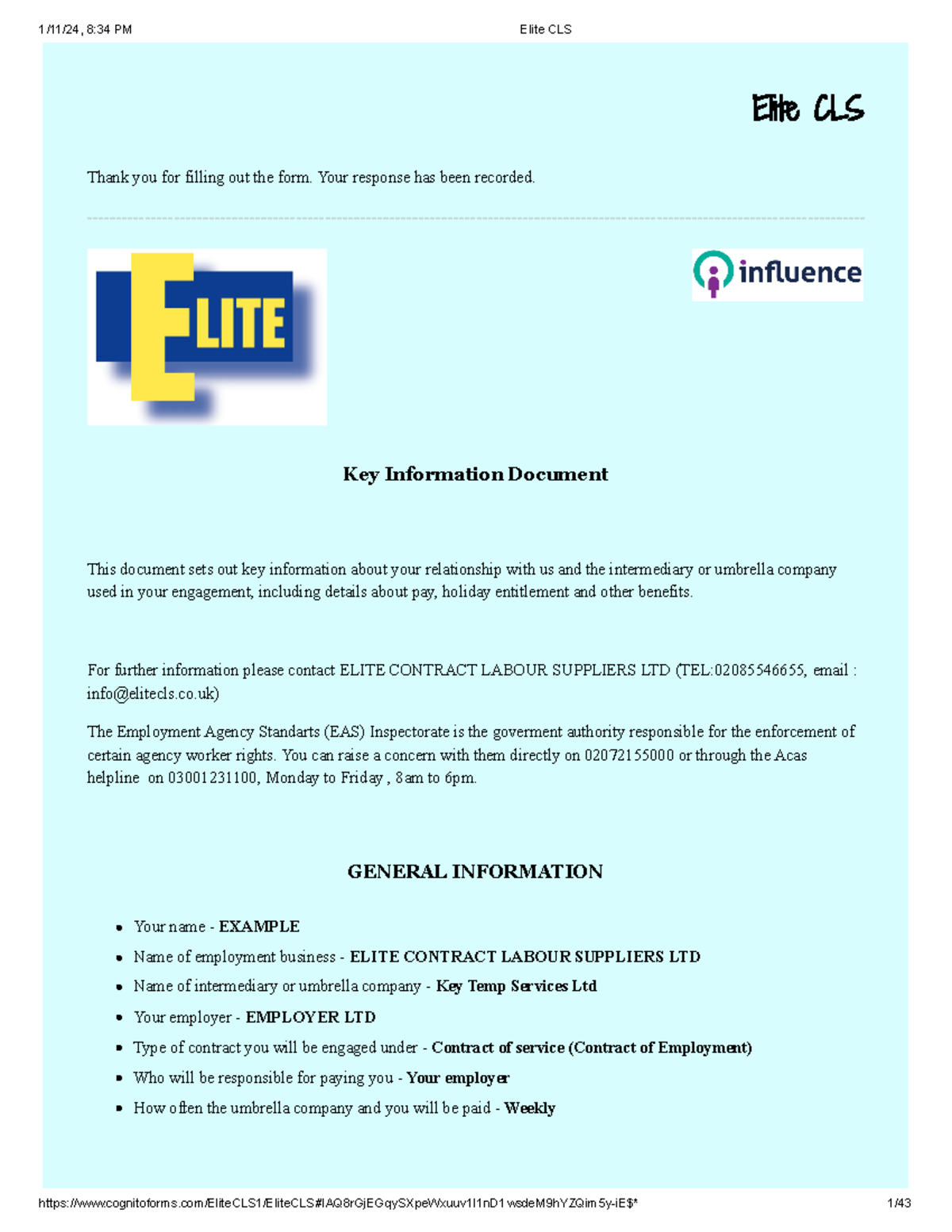Elite CLS - NILL - Elite CLS ####### Thank you for filling out the form ...