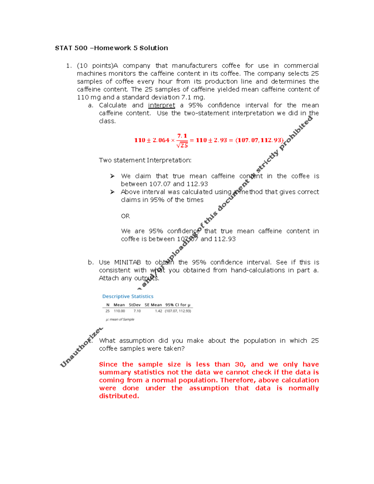 Homework 5 Solution Lab 8 Stat 500 Homework 5 Solution 10 Points A Company That