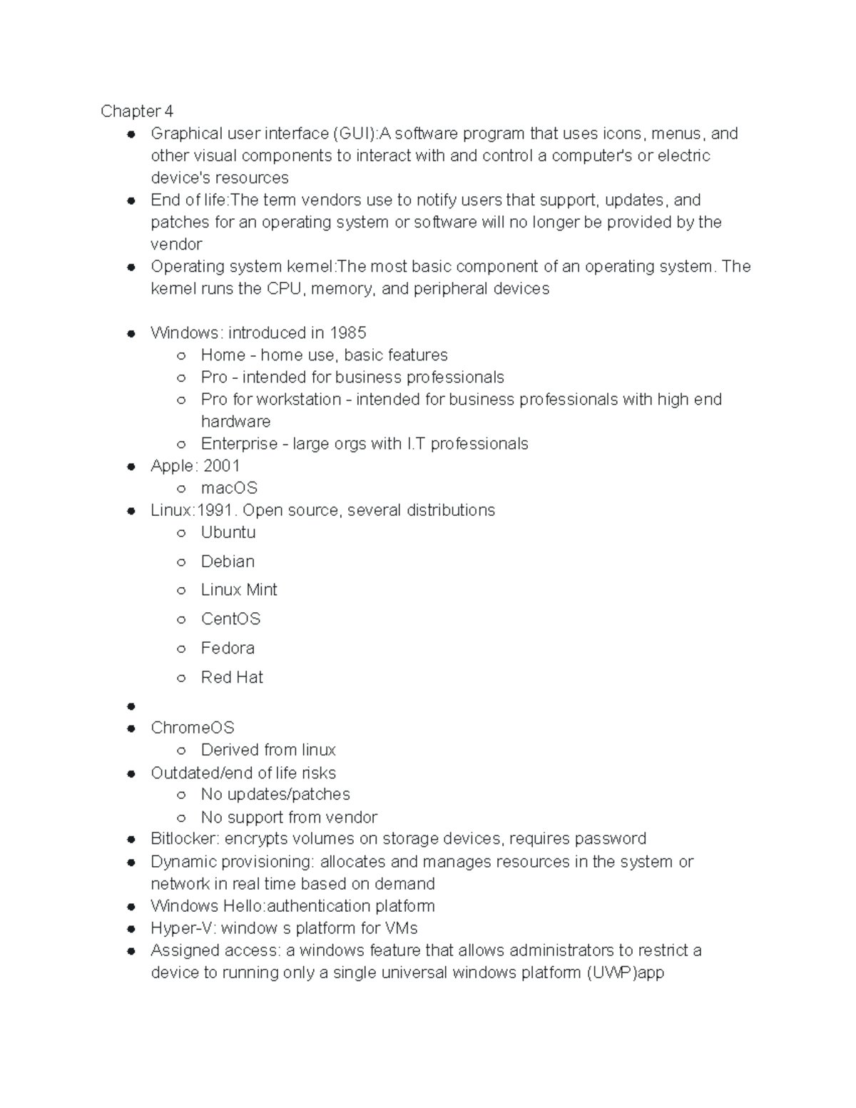 Software notes - 1102 a+ - Chapter 4 Graphical user interface (GUI):A ...