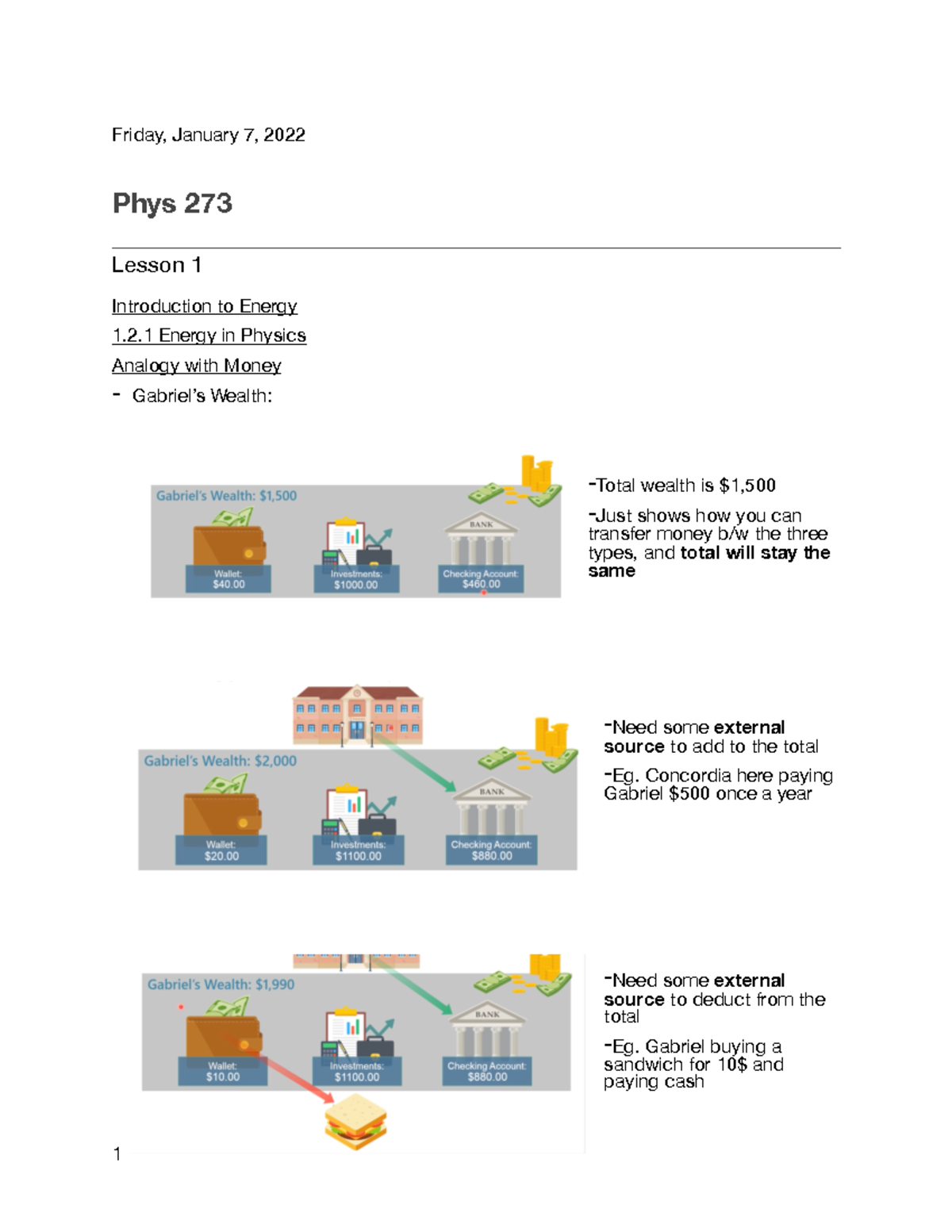 PHYS 273 Lecture Notes - Friday, January 7, 2022 Phys 273 Lesson 1 ...