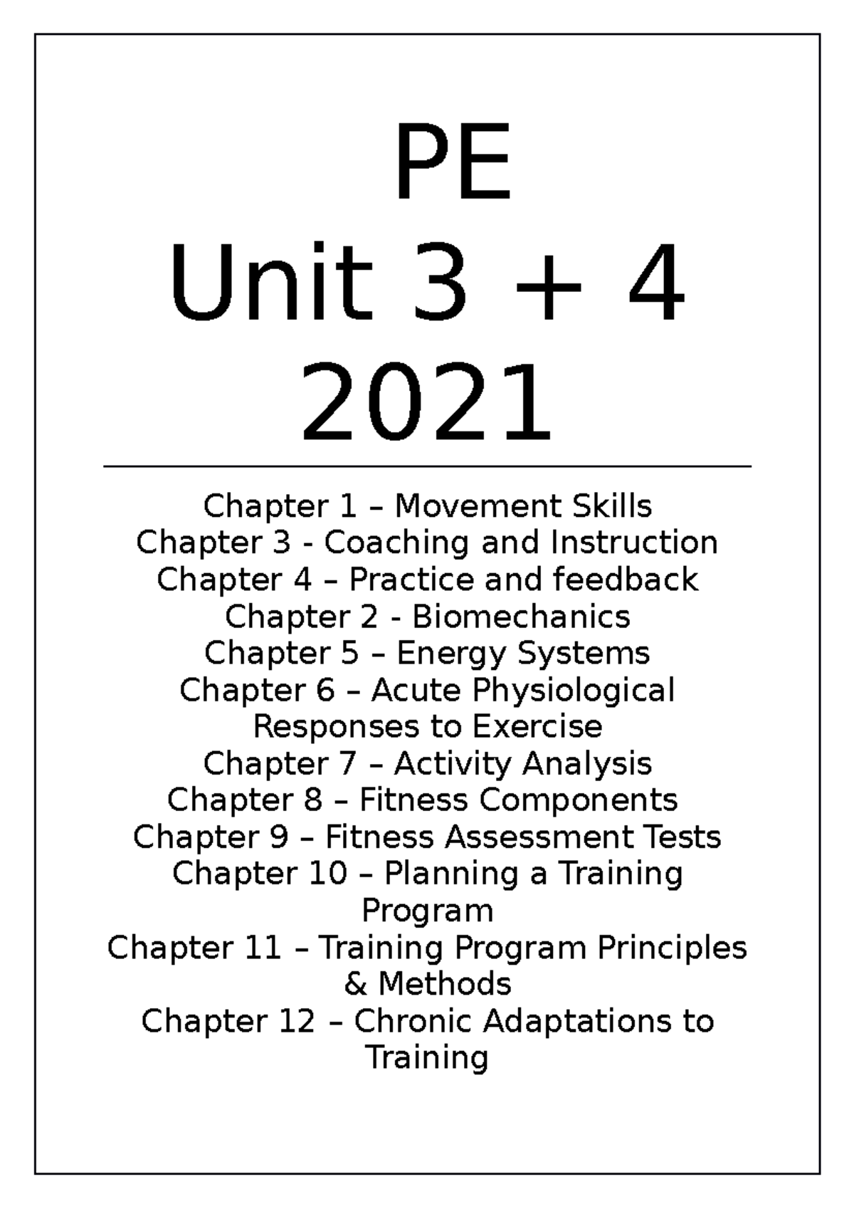 PE Notes - they're good - Studocu