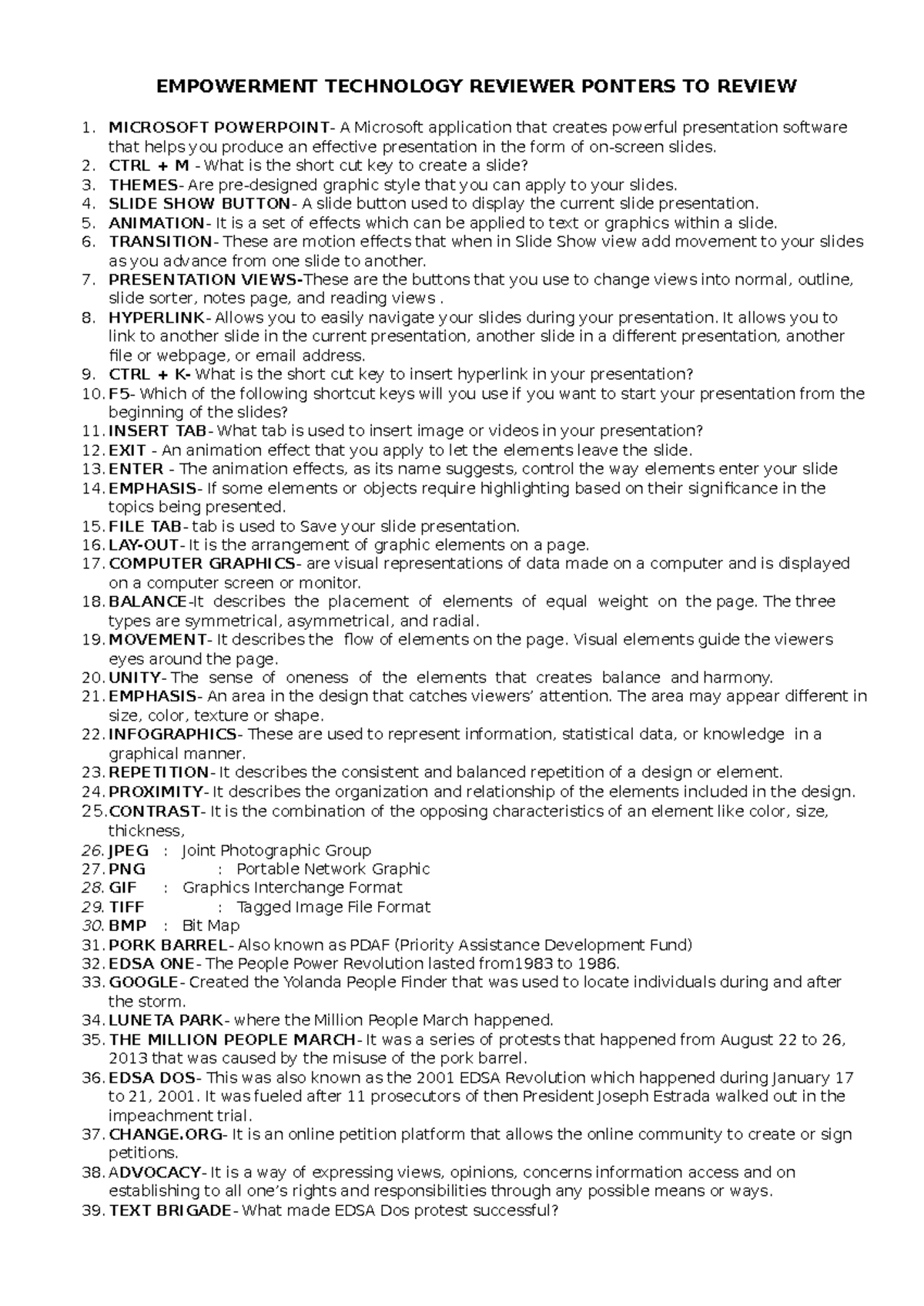 Empowerment Tech 2nd Reviewer - EMPOWERMENT TECHNOLOGY REVIEWER PONTERS ...