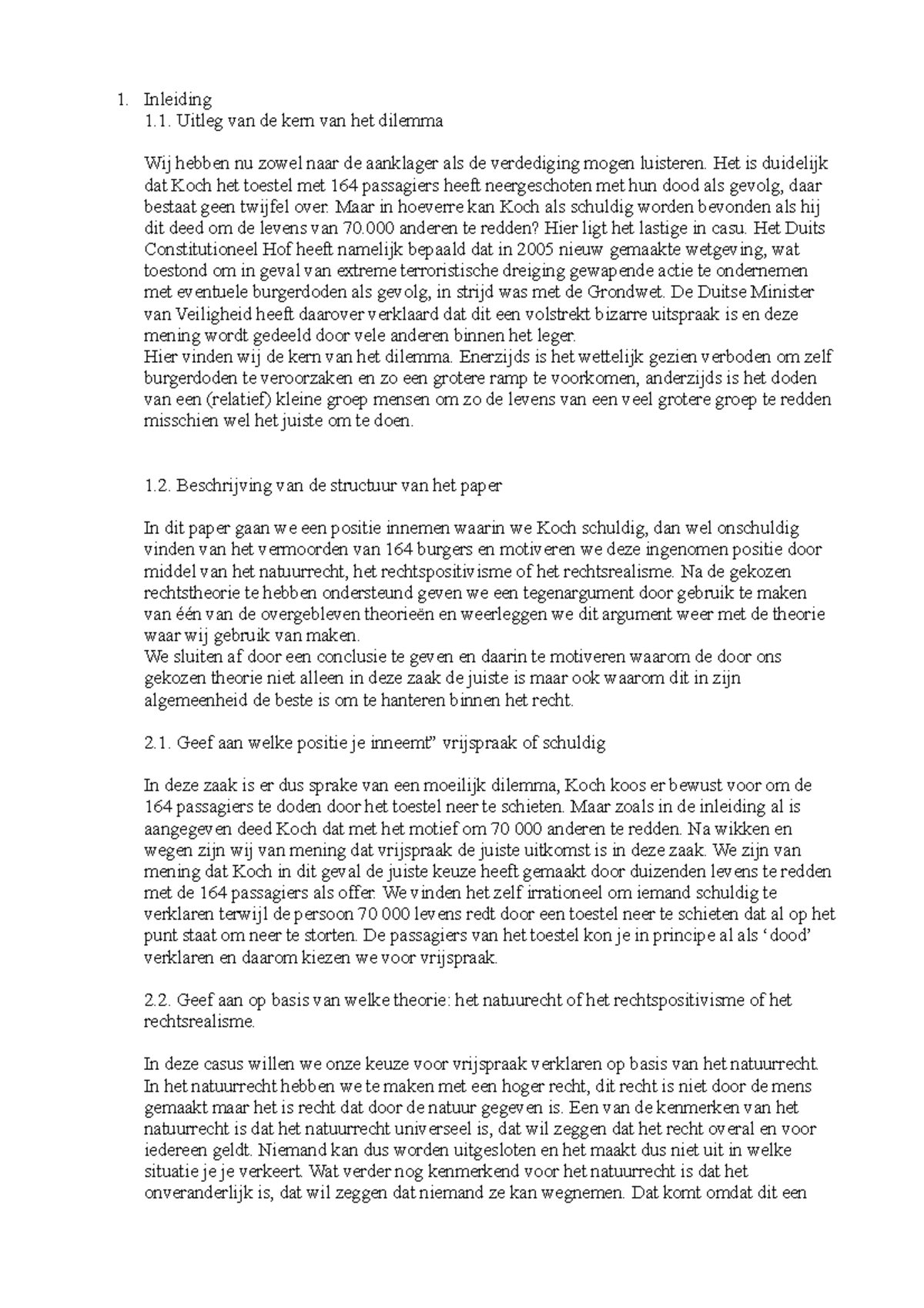 Paper Inleiding tot het Recht - Inleiding Uitleg van de kern van het ...