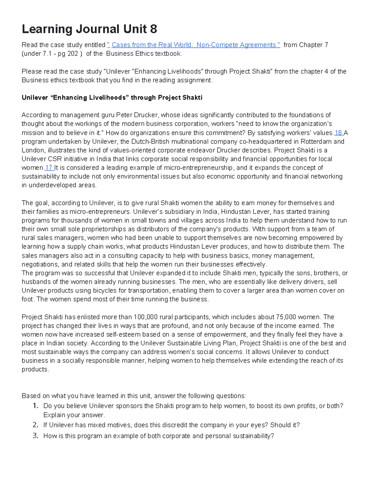 PHIL 1404-01 - AY2025-T1 Ethics and Social Responsibility Unit 8 Learning Journal - Learning ...