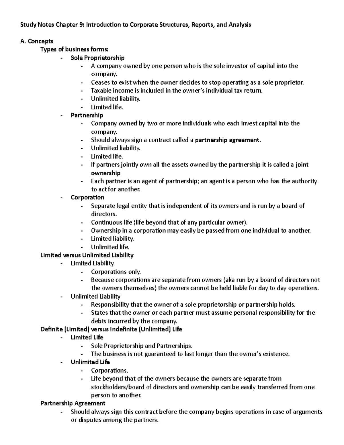 Accounting Study Notes Chapter 9 - Study Notes Chapter 9: Introduction ...