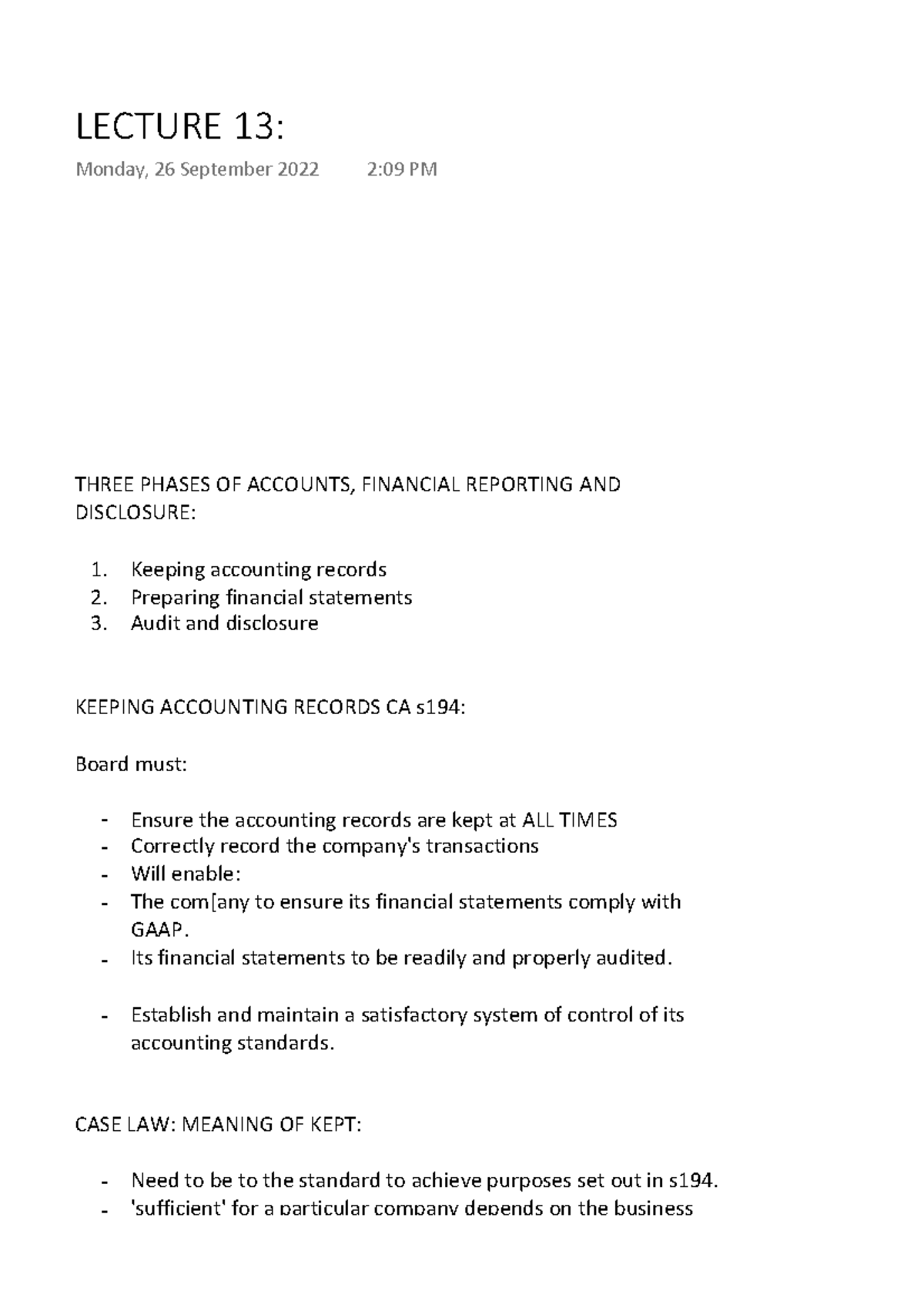 Lecture 13 - THREE PHASES OF ACCOUNTS, FINANCIAL REPORTING AND ...