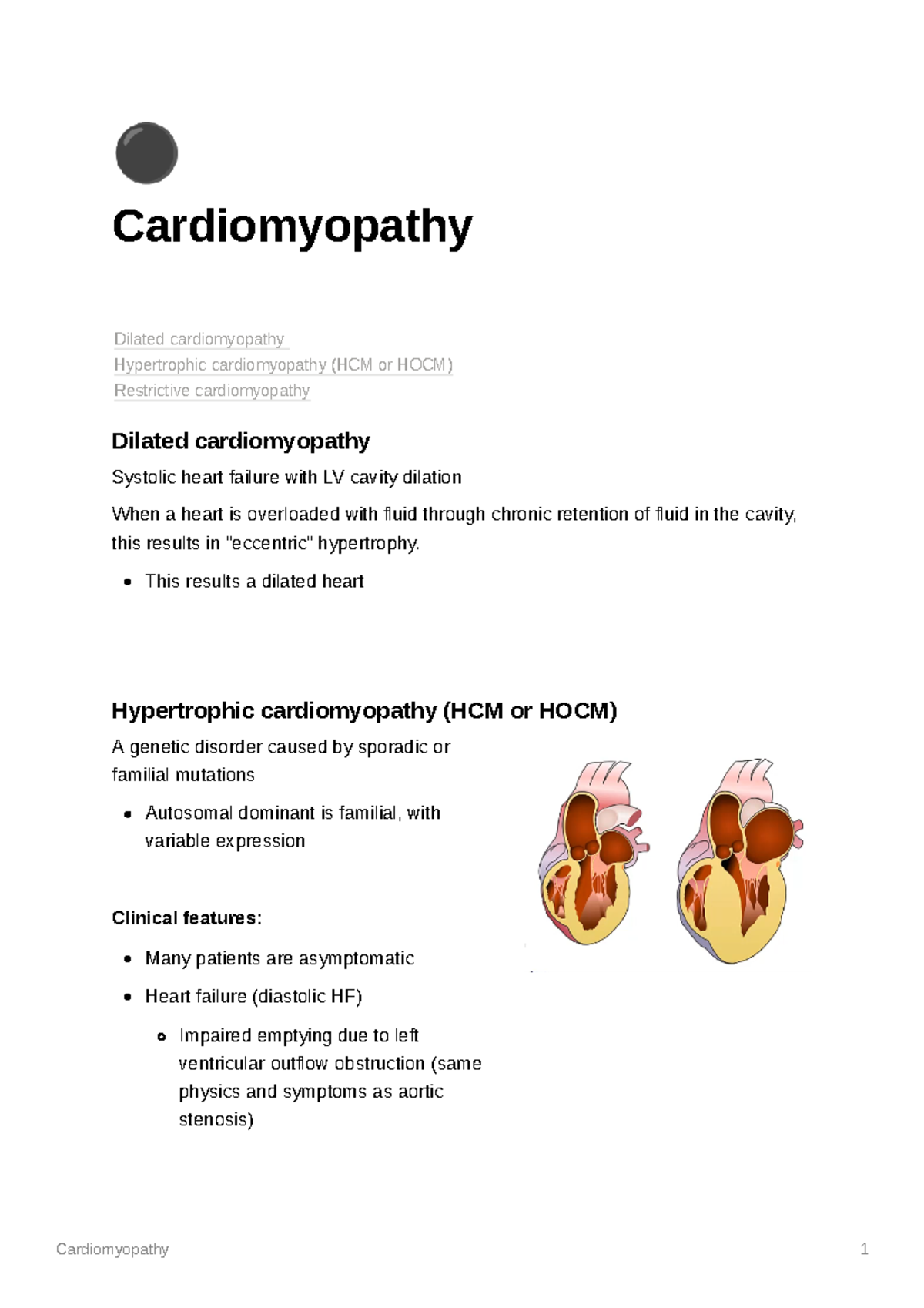 Cardiomyopathy - All the clinical information required for medical ...
