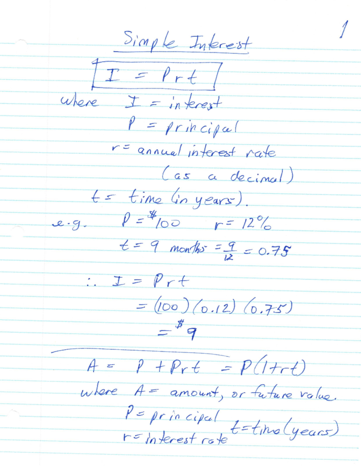 Simple Interest - Math 208 linear algebra notes - MATH 208 - Studocu