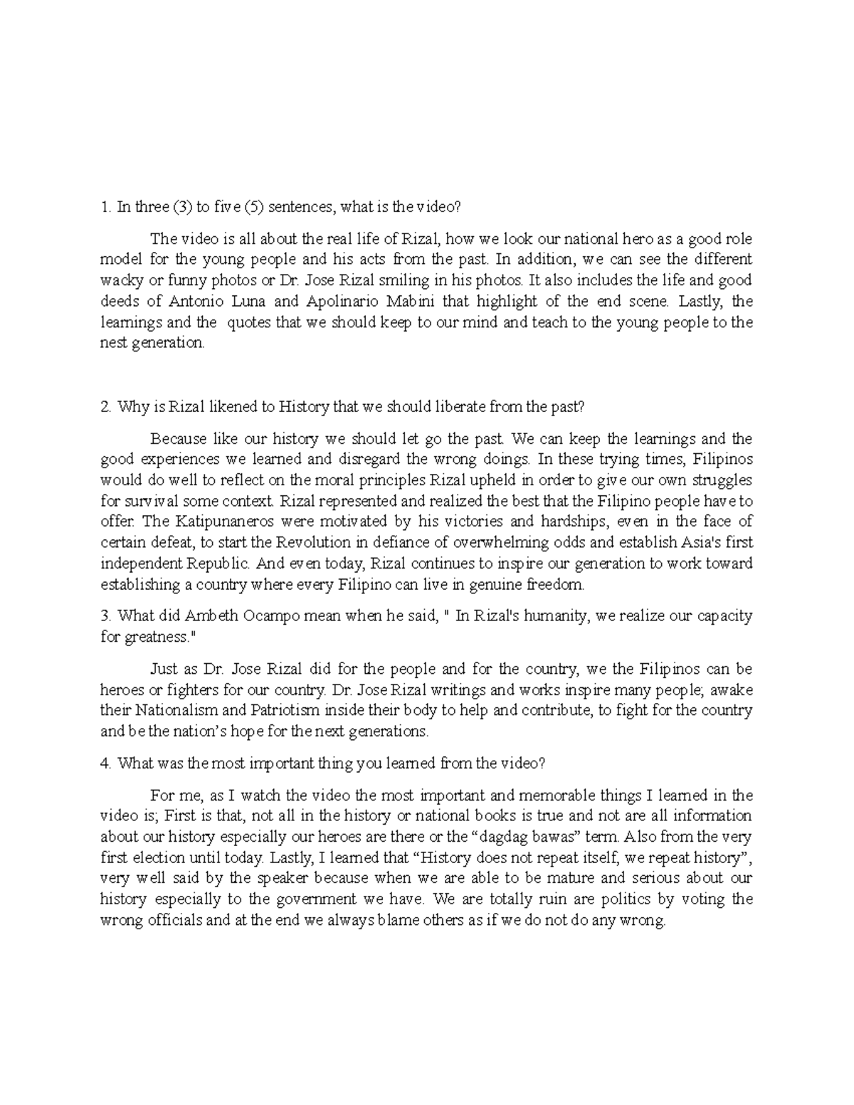 1 Minute Paper - None - In three (3) to five (5) sentences, what is the ...