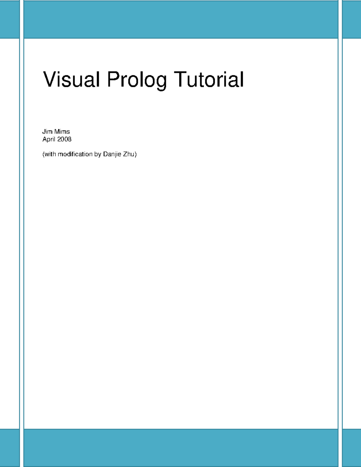 Visual Prolog Tutorial Edinburgh Syntax Is The Basis Of Iso Standard High Level Interactive