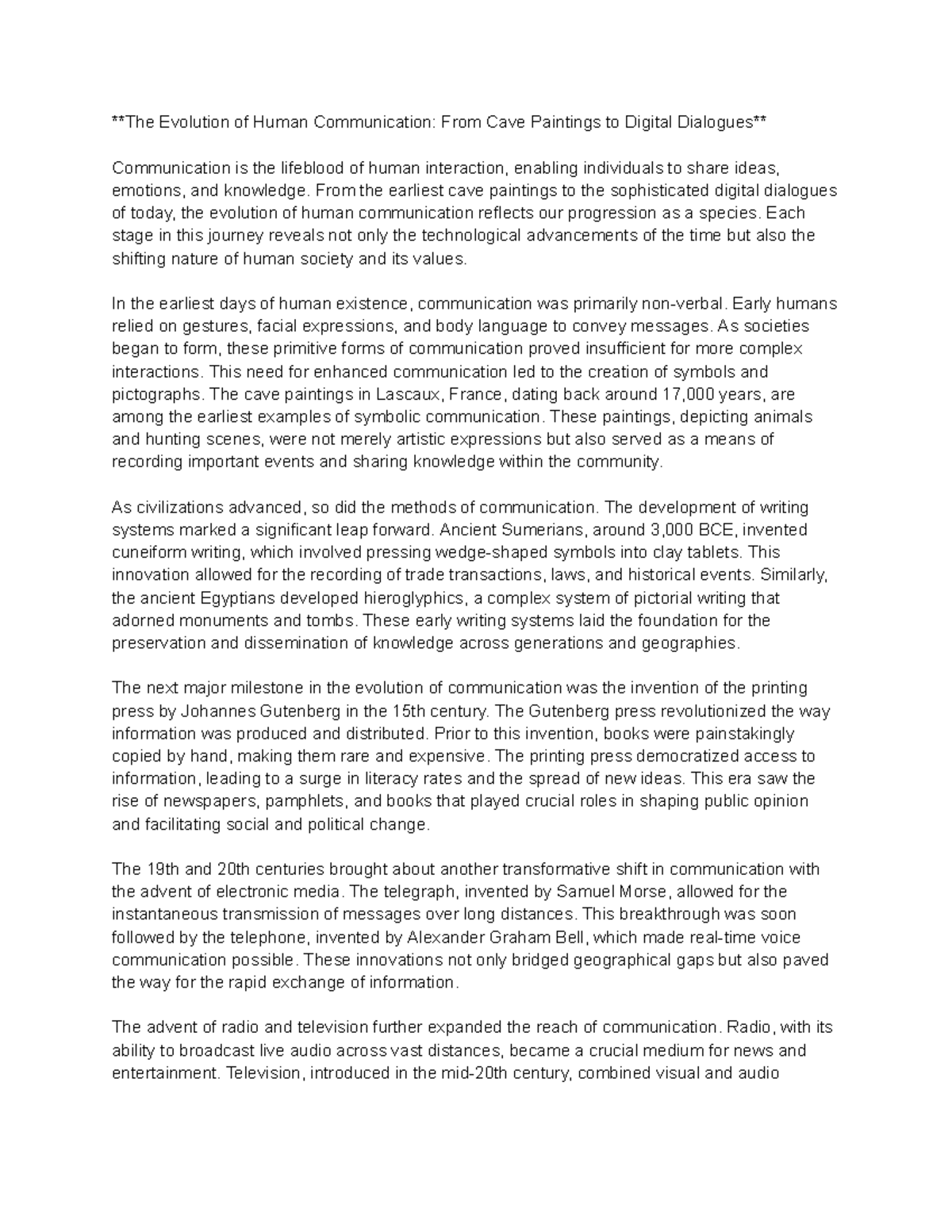 Untitled document (82) - The Evolution of Human Communication: From ...