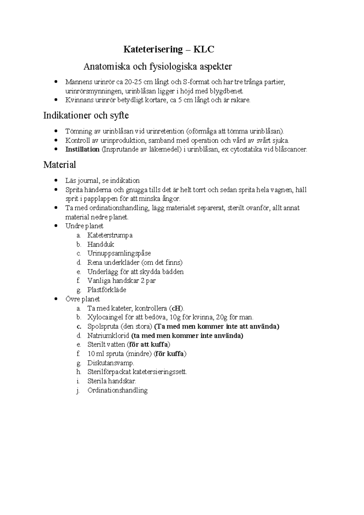 Kateterisering 1 - föreläsning - Kateterisering – KLC Anatomiska och ...