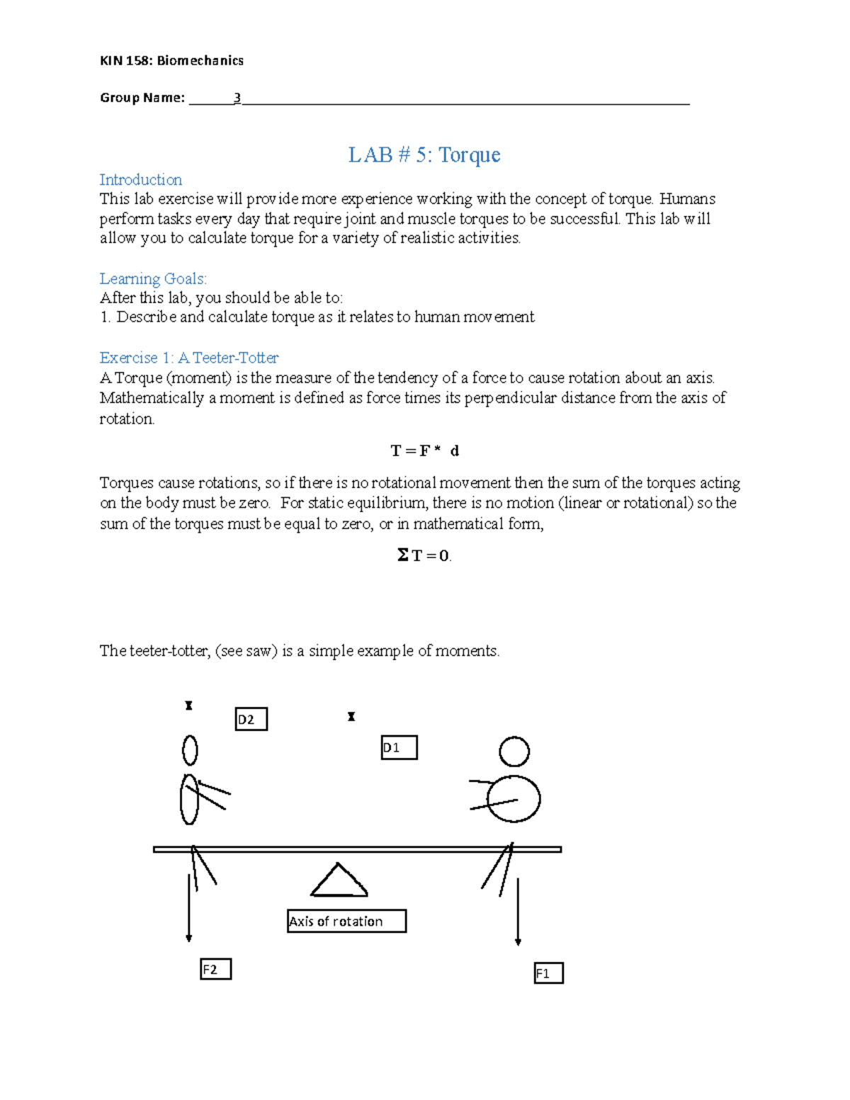 Lab 5 Torque- Group 3 - Group Name: 3