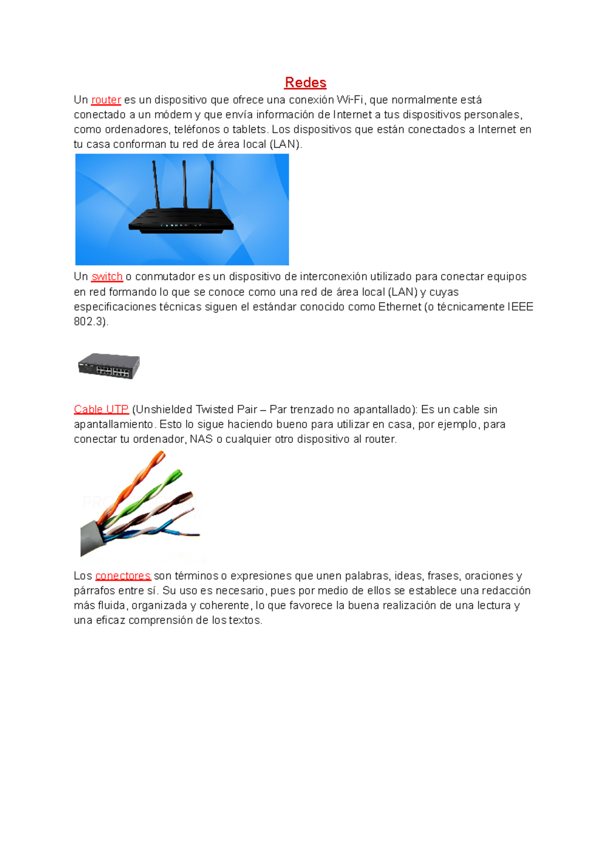 Redes - Es un documento con informacion de los temas que se paso clases ...