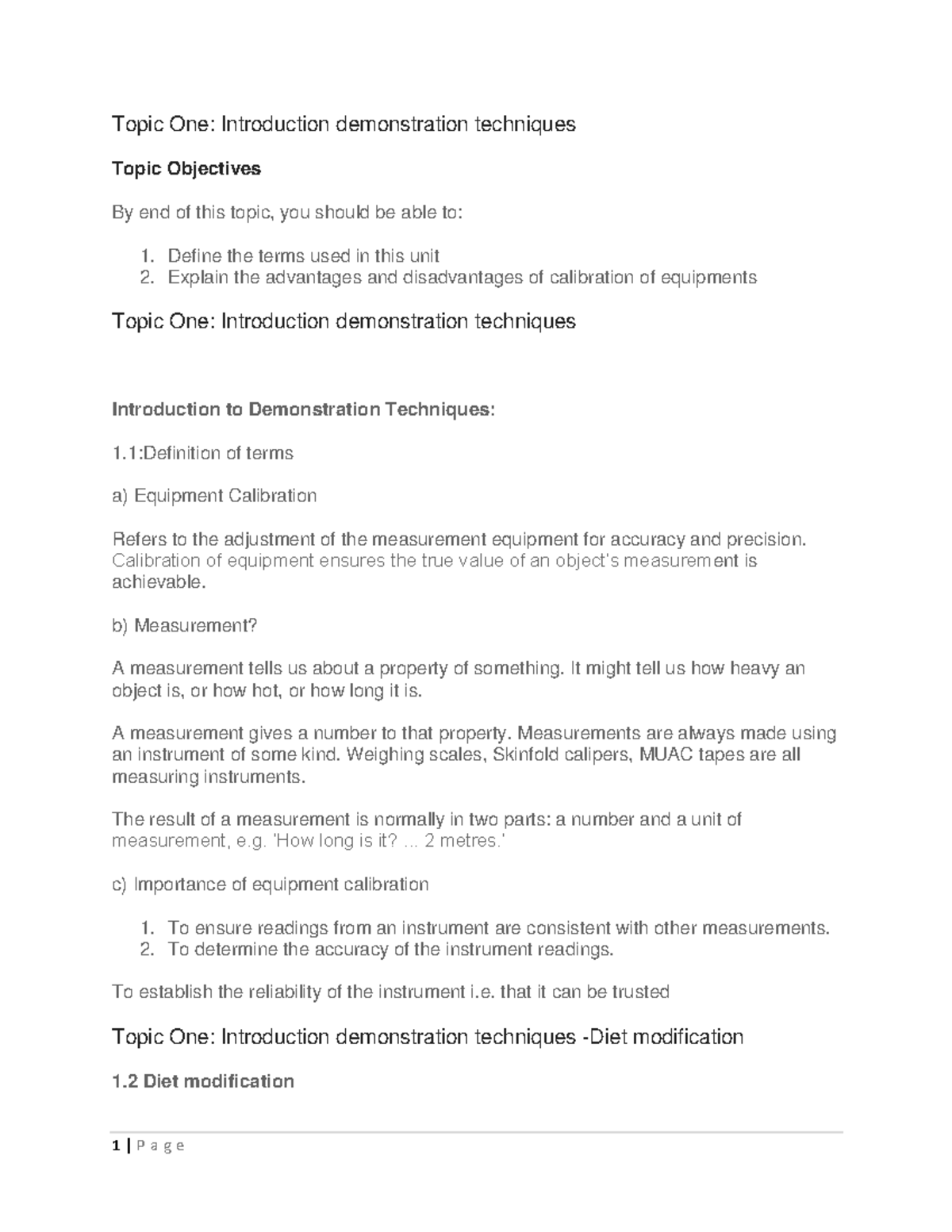 8771-demonstration-technique - Topic One: Introduction demonstration ...