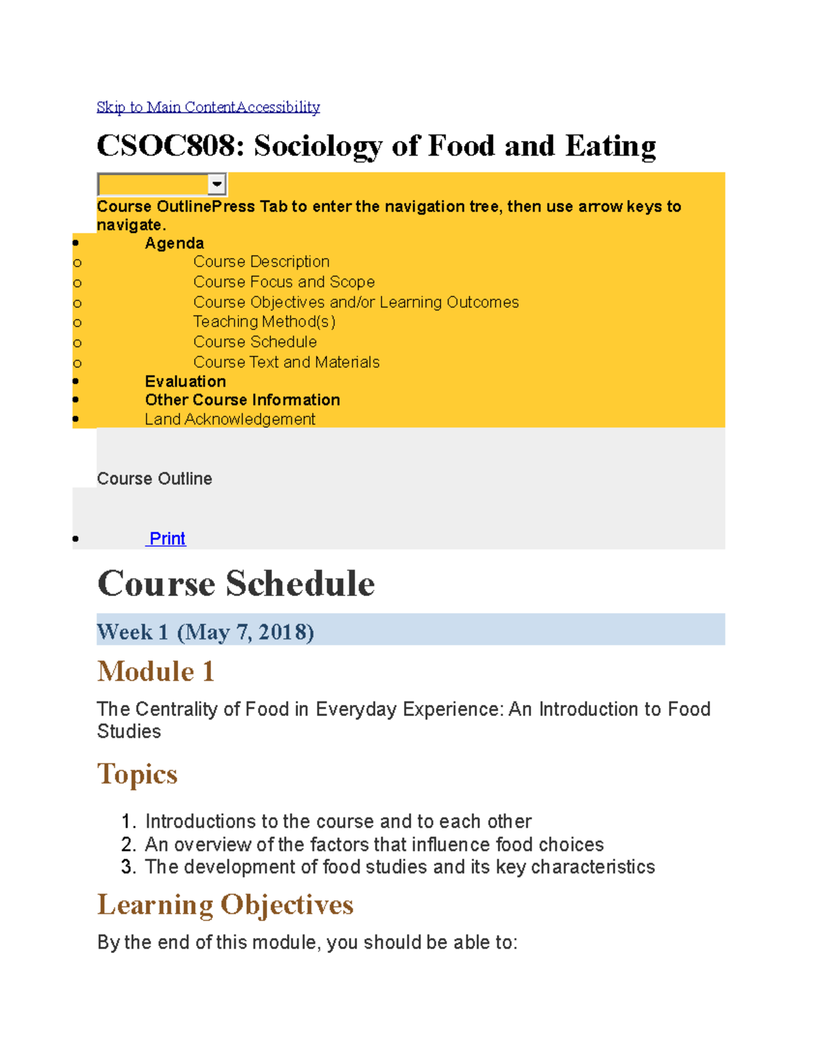 Outline - Skip to Main Content Accessibility CSOC808: Sociology of Food ...
