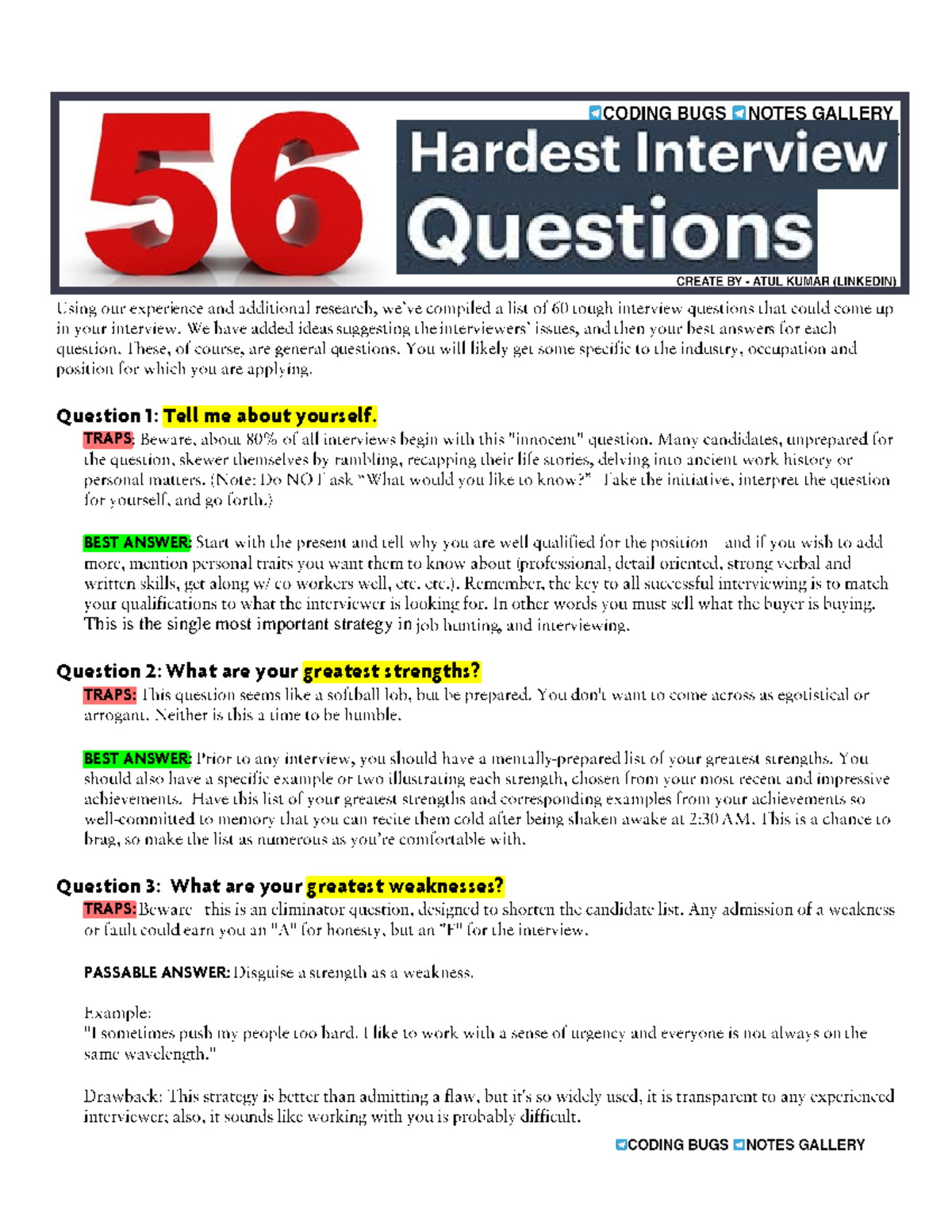 56 interview questions 1709436999 - 60 Toughest Interview Questions ...