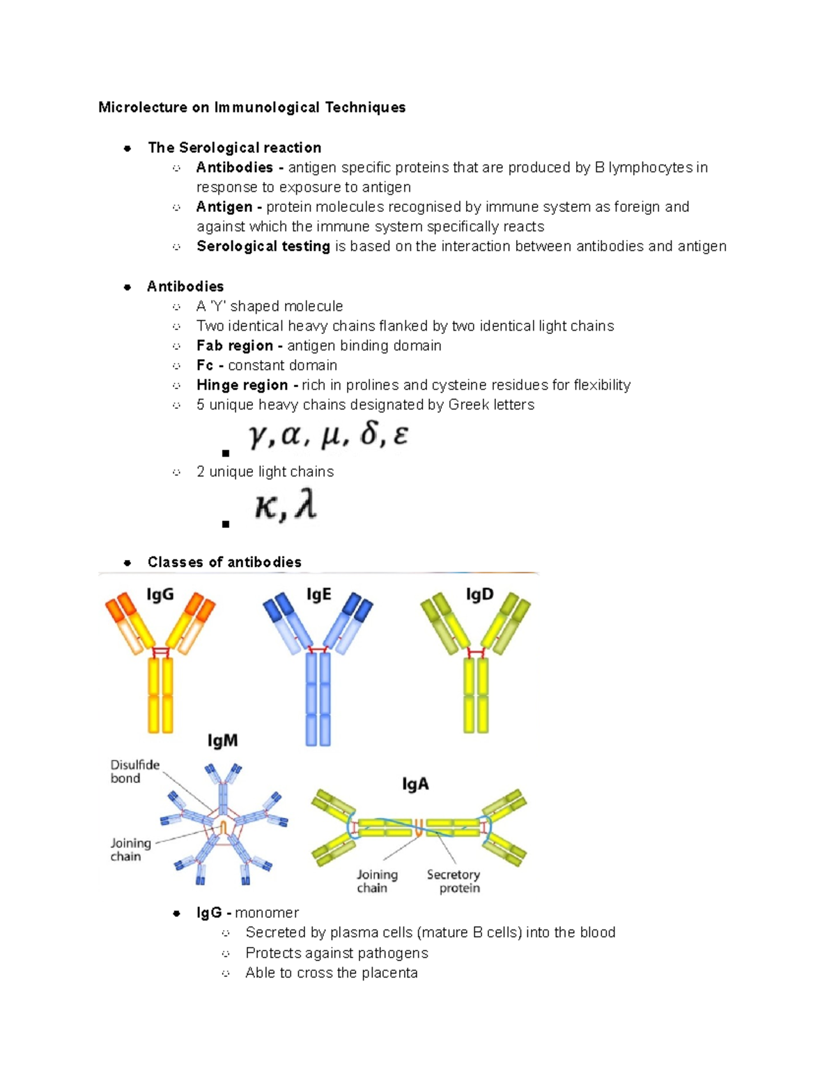 Lecture 16 Microlecture on Immunological Techniques - Microlecture on ...