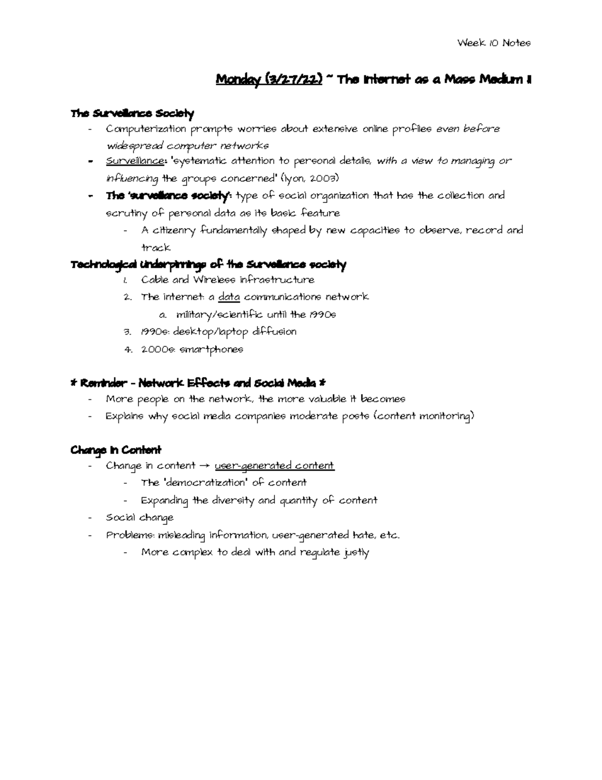 Week 10 Notes Final Exam Prep Week 10 Notes Monday 3 27 22 ~ The Internet As A Mass Medium