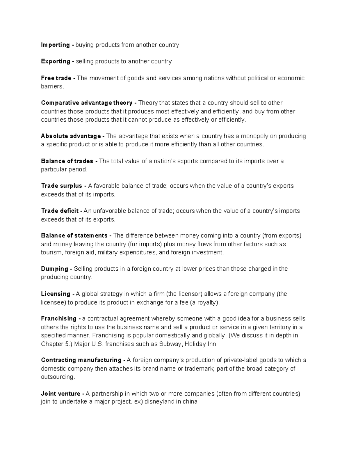 Chapter 3 - CH 3 bus 1011 - Professor: Emily Goldsmith, Definitions and ...