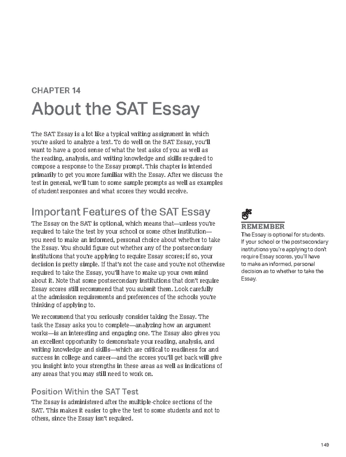 Official sat study guide about essay - CHAPTER 14 About the SAT Essay ...