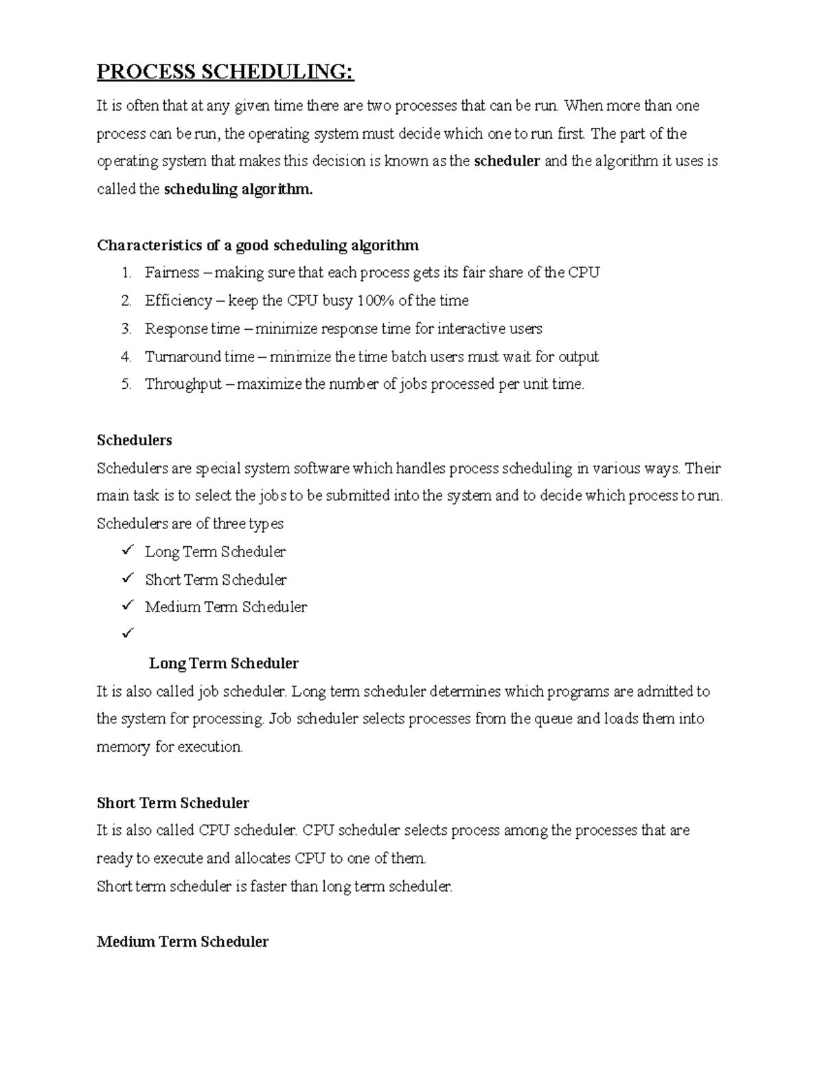Process Scheduling - Recommended for use - PROCESS SCHEDULING: It is ...